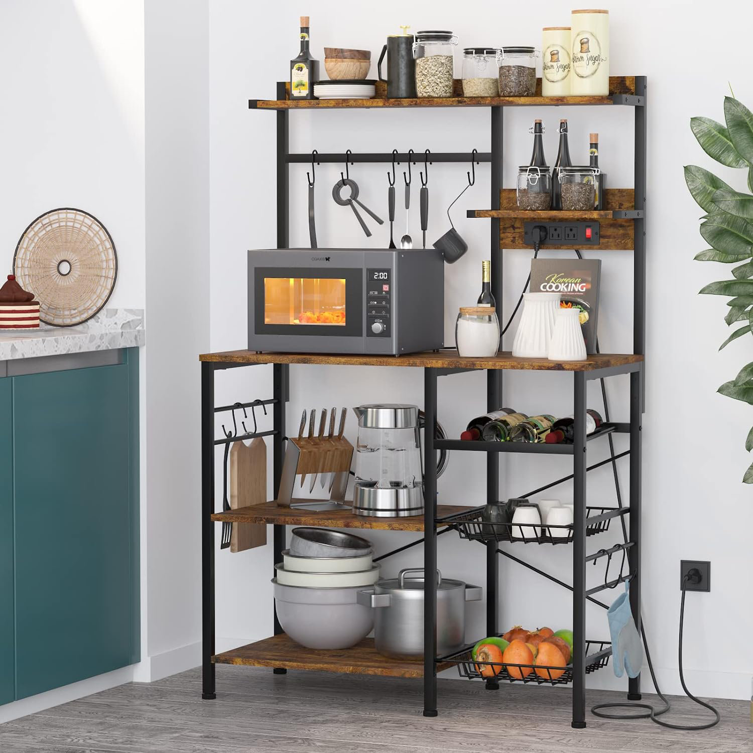 17 Stories Kitchen Bakers Rack With Power Outlet,Large - Wayfair Canada