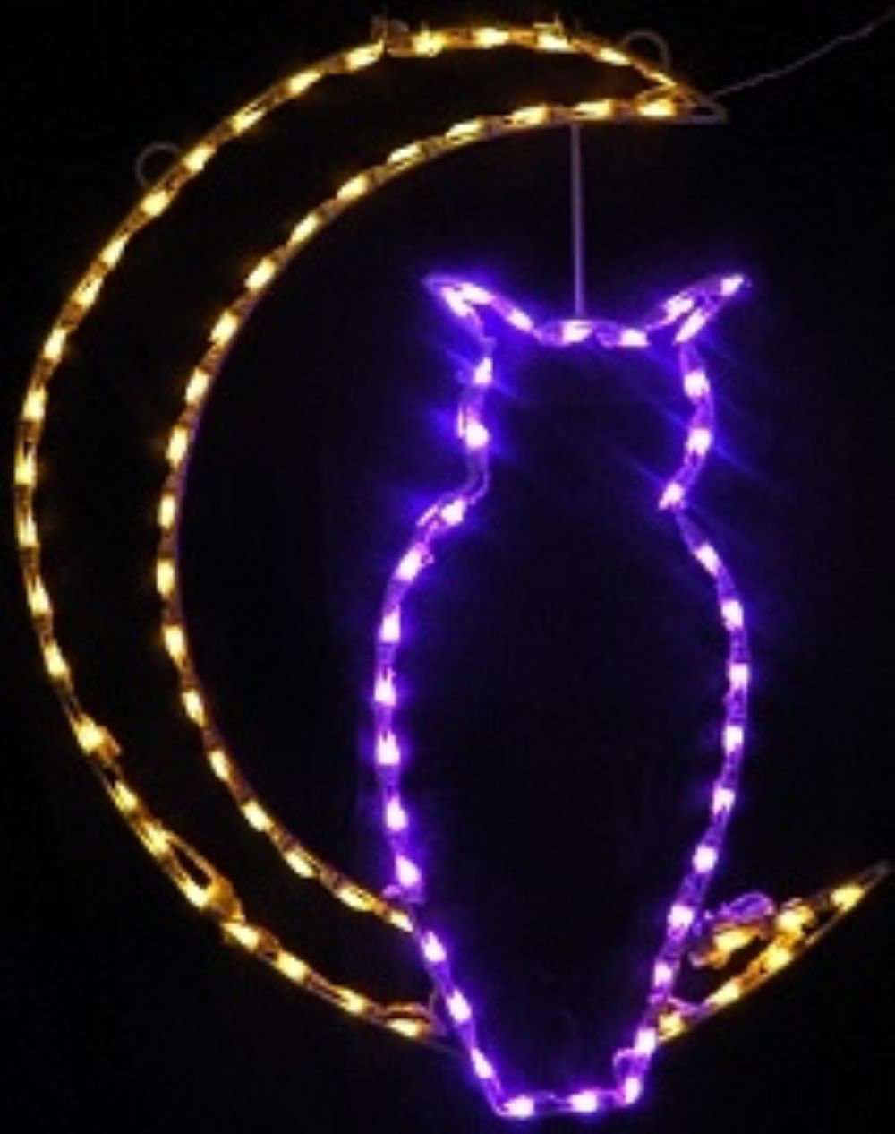 Lori's Lighted D'Lites Hanging Owl and Moon Halloween Holiday Lighted ...
