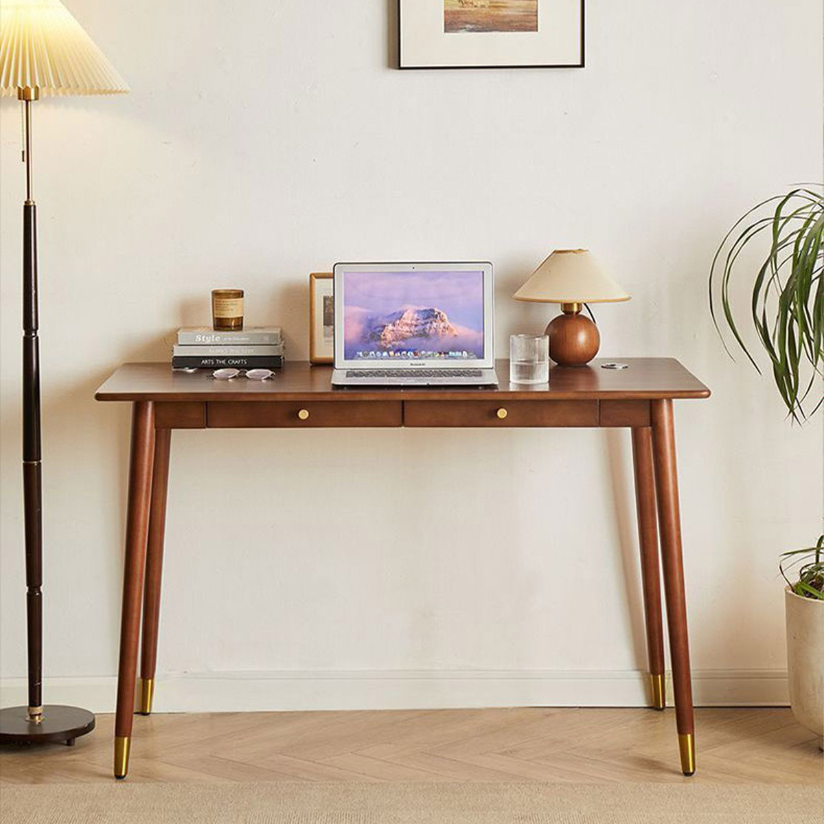 Corrigan Studio® Brown Rectangular Solid Wood desks | Wayfair