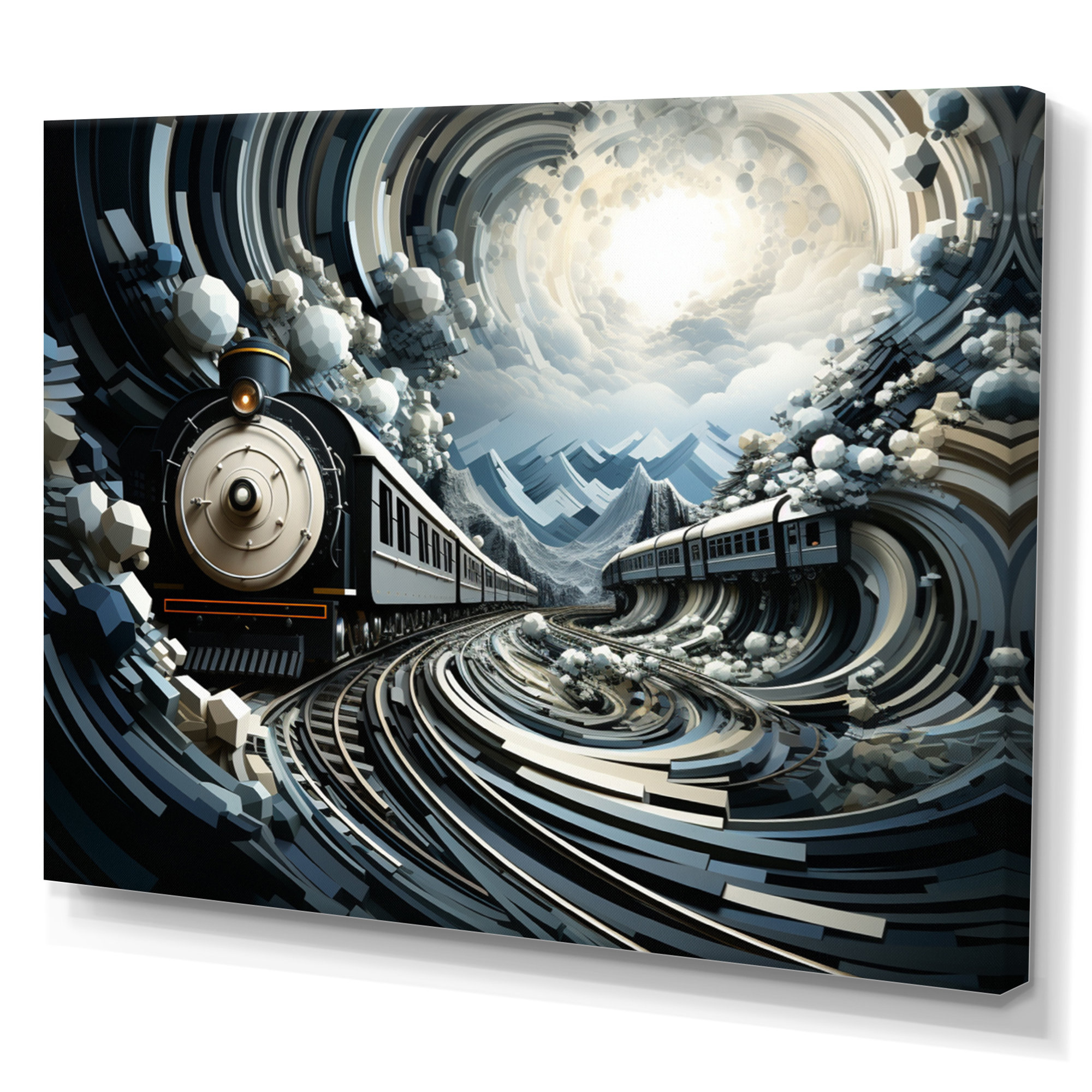 Latitude Run® Train Geometric Momentum I - Print on Canvas | Wayfair
