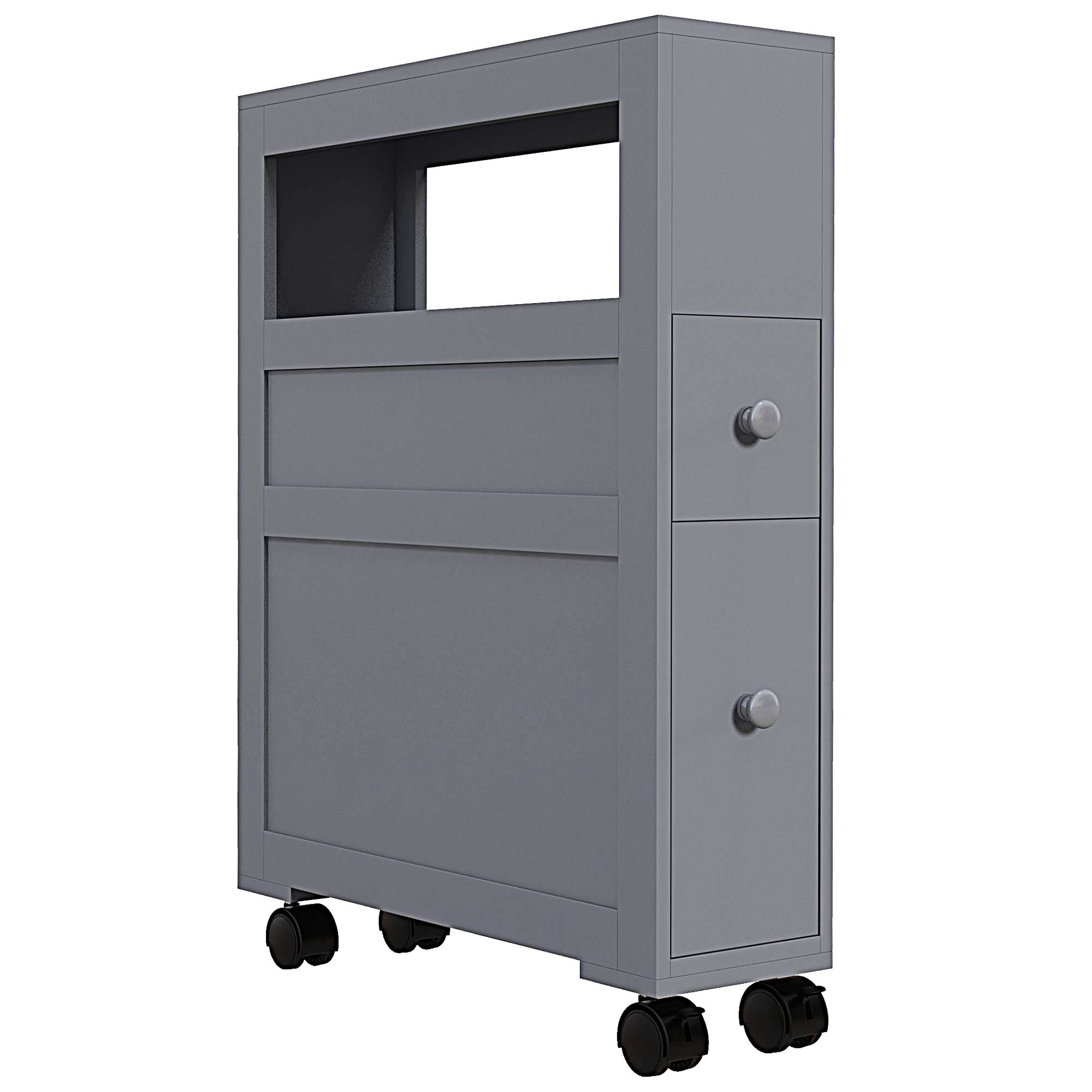 Rebrilliant Wood Narrow Bathroom Side Storage Cabinet | Wayfair