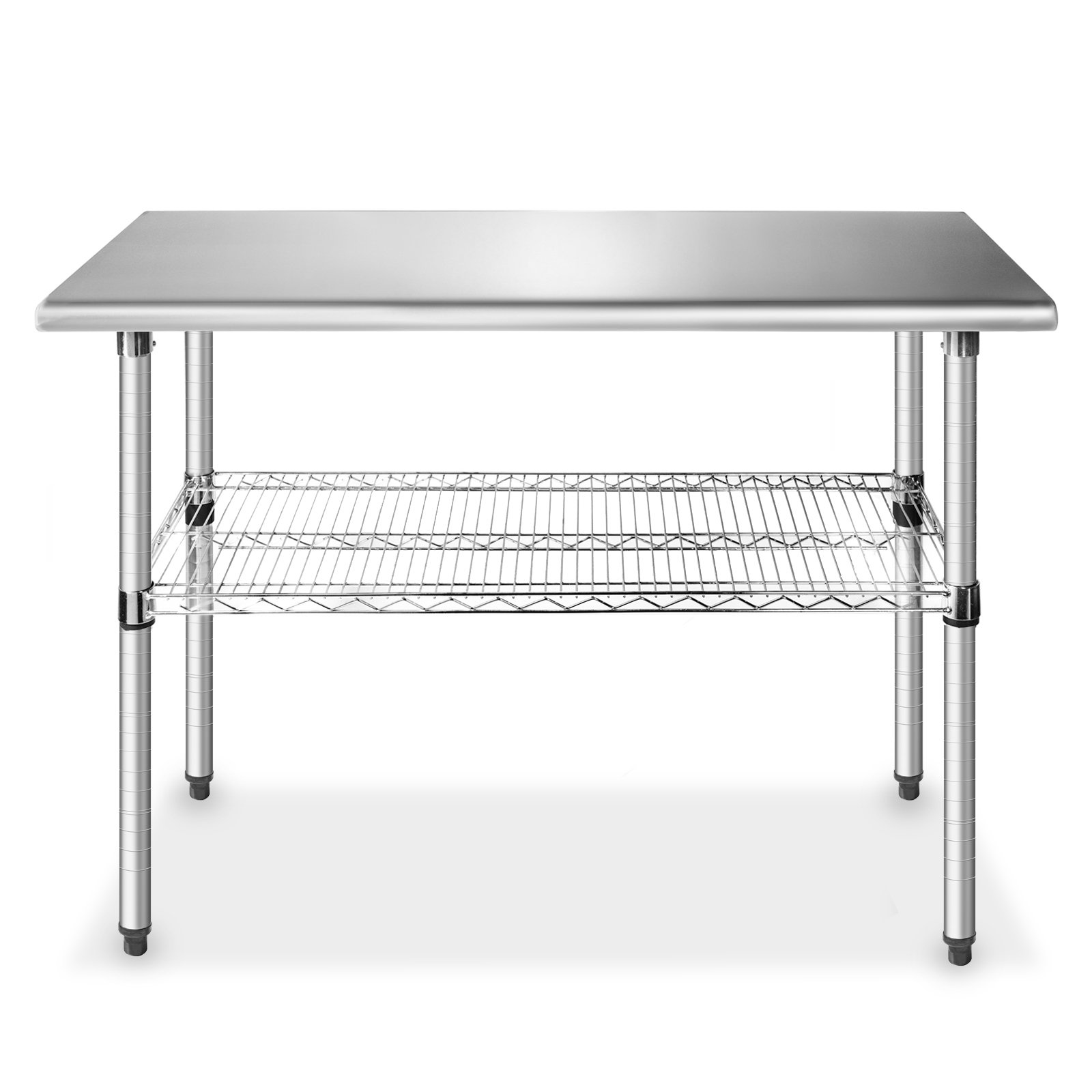 GRIDMANN 24" W x 49" L Stainless Steel Prep Table with Wire Undershelf ...