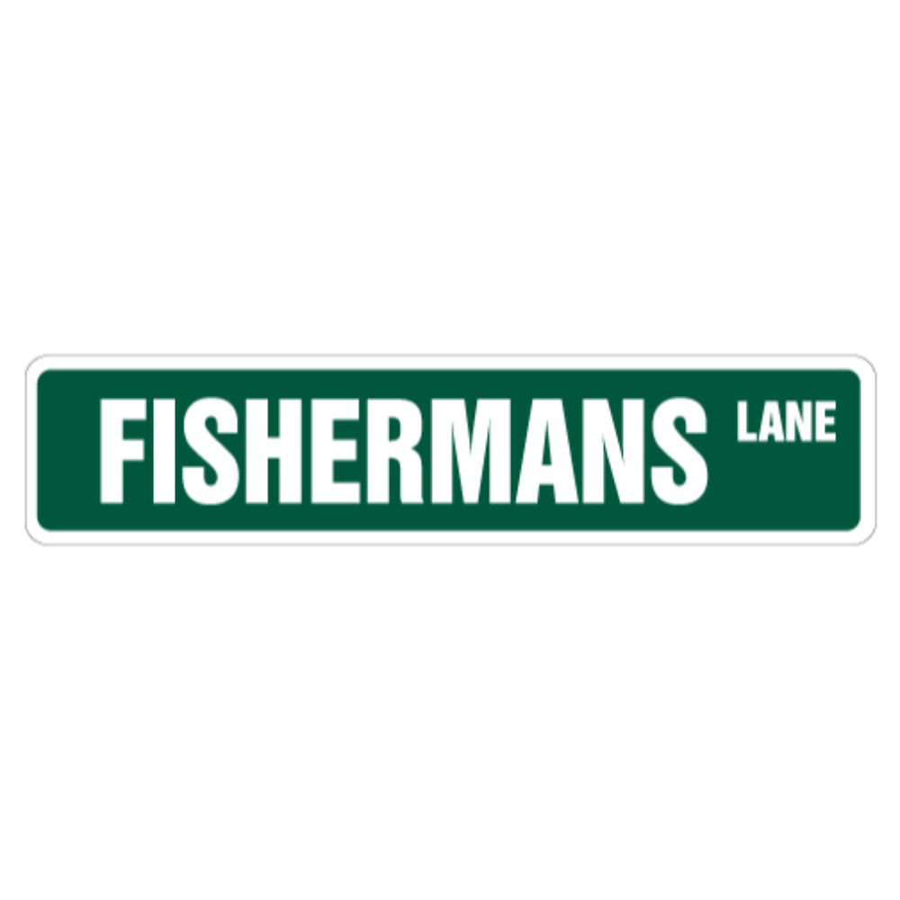 SignMission Fisherman Street Sign Fishing Boat Lures Reel Waders | Wayfair