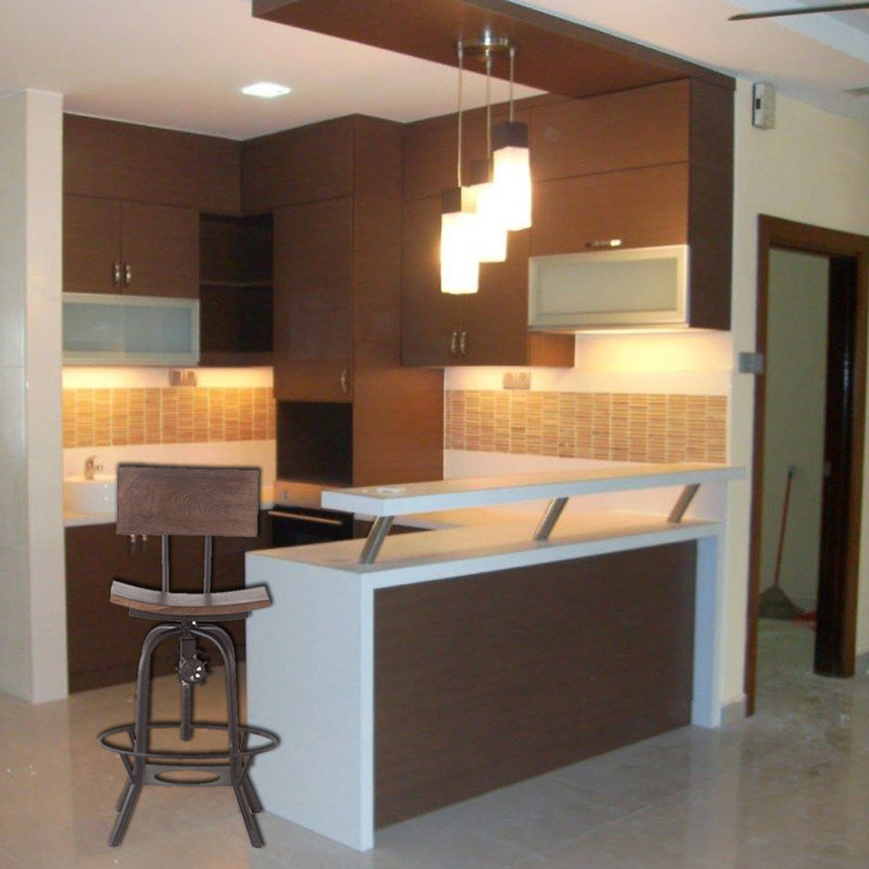 Williston Forge Mott Street Swivel Solid Wood Adjustable Height Stool ...