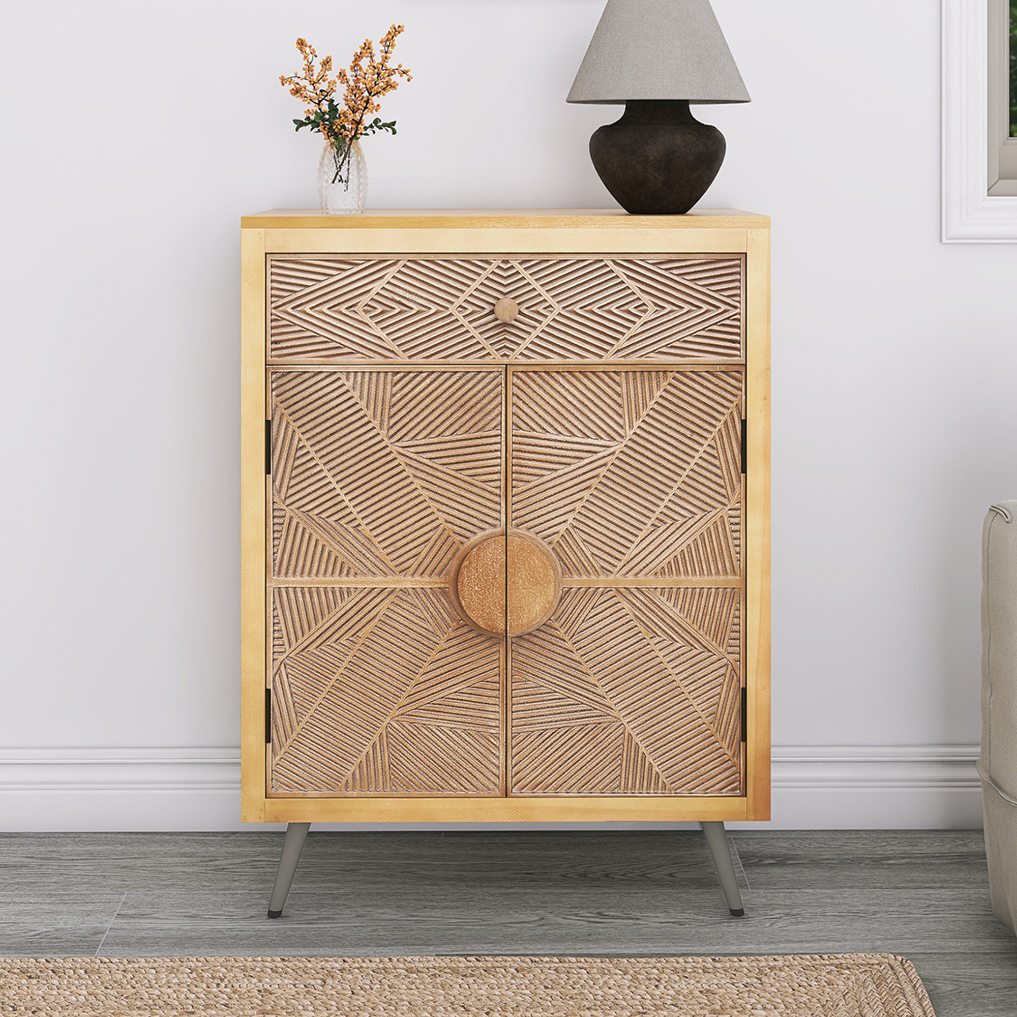Foundry Select 26'' W x 14'' Tall MDF Storage Accent Cabinet With 2 ...