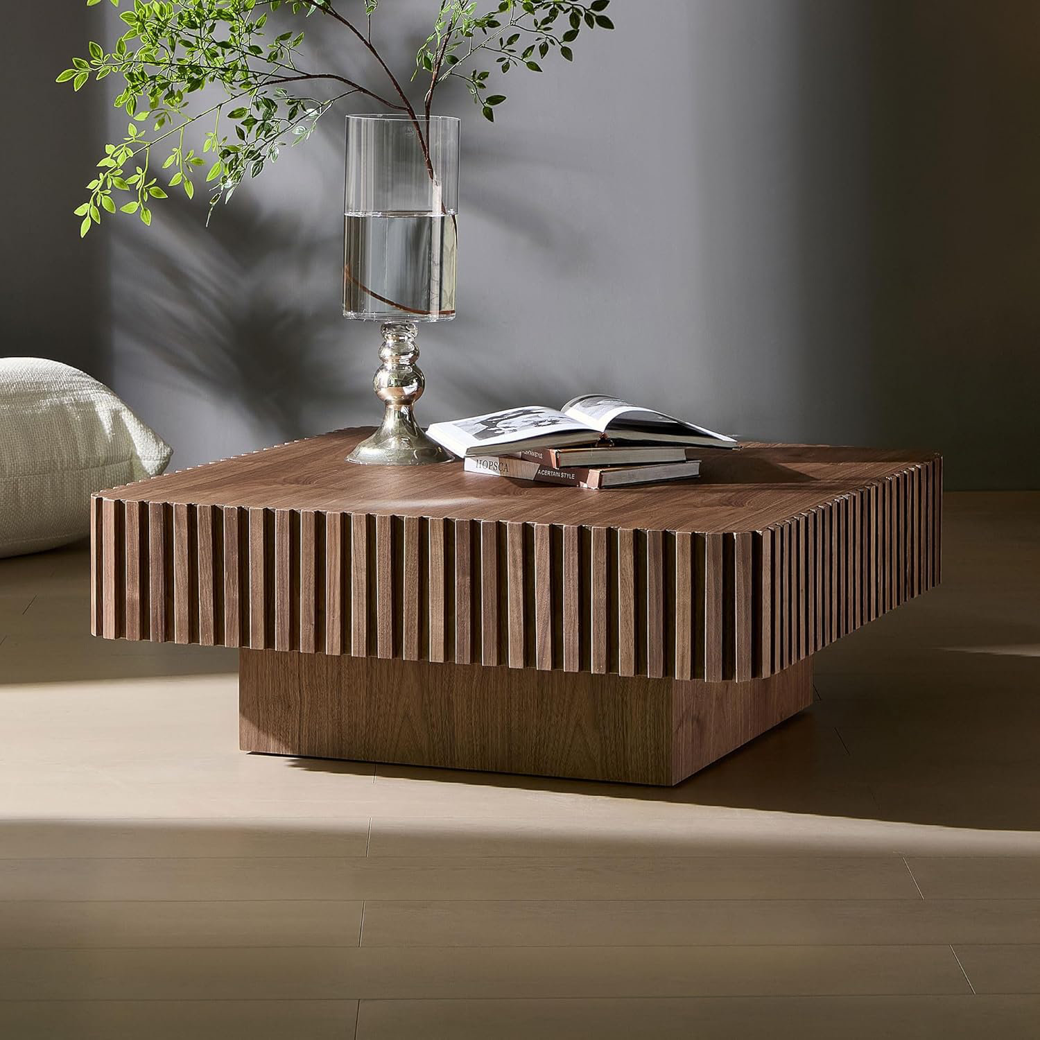 Hokku Designs Black 35.43" Square Coffee Table Handcraft Drum Tea Table ...