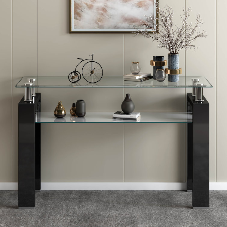 Latitude Run® Mildura 47'' Glass Top Console Table & Reviews | Wayfair