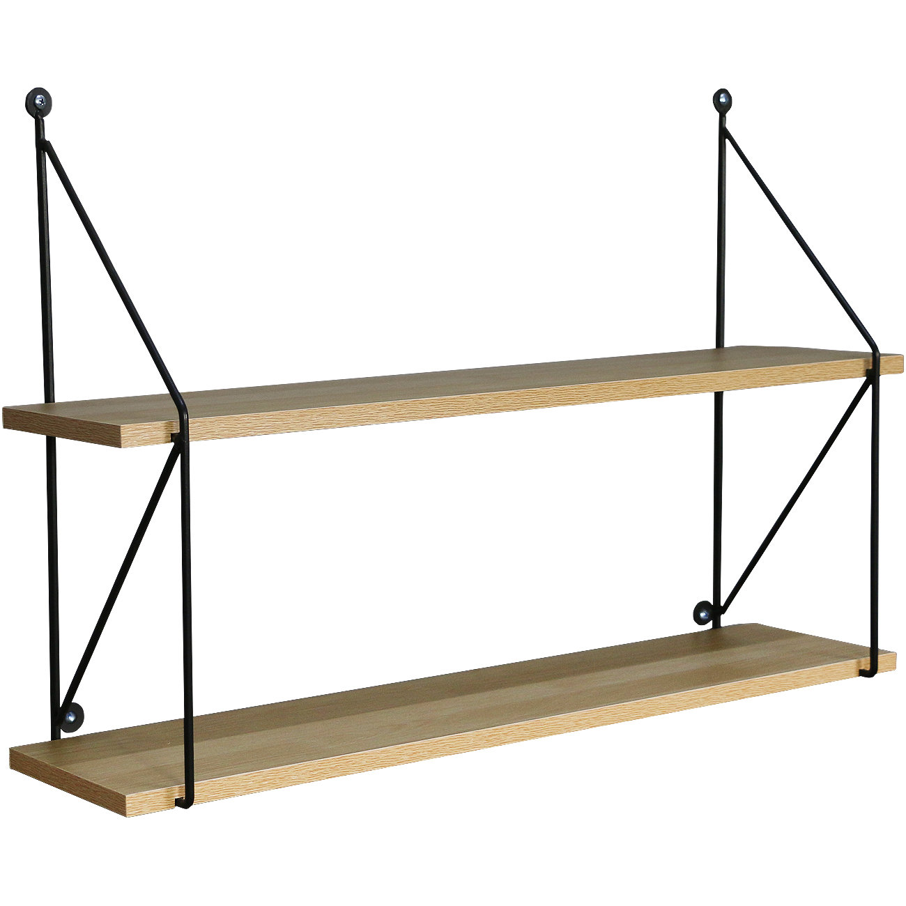 Gracie Oaks Lashandria Sorbus 2-Tier Floating Wood Shelf with Metal ...
