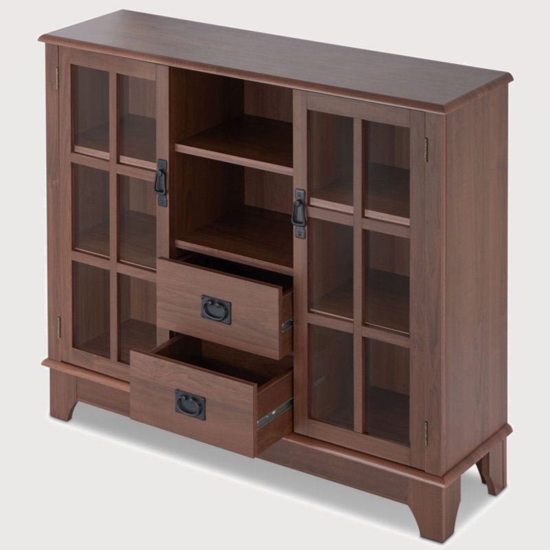 Lark Manor™ Walnut 2-Door Server With 2-Drawer | Wayfair