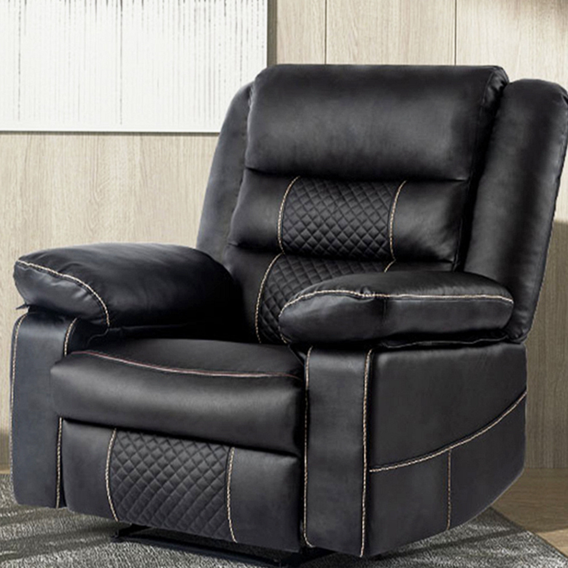 Hokku Designs Breathable Leather Massage Recliner Chair Manual Living 6718