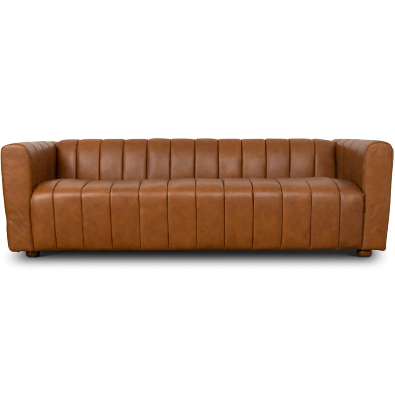 Trent Austin Design® Moundville Rectangular Leather Upholstered Sofa In ...