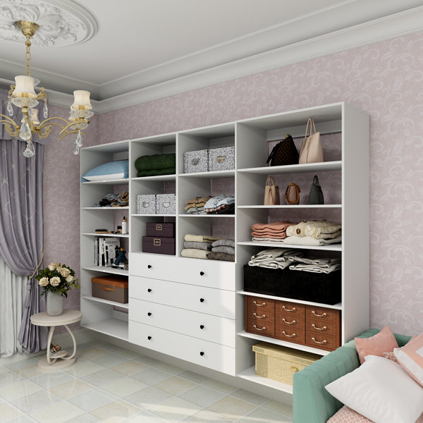 Hokku Designs Modular Closet System With 8 Drawers,Closet Shelving ...