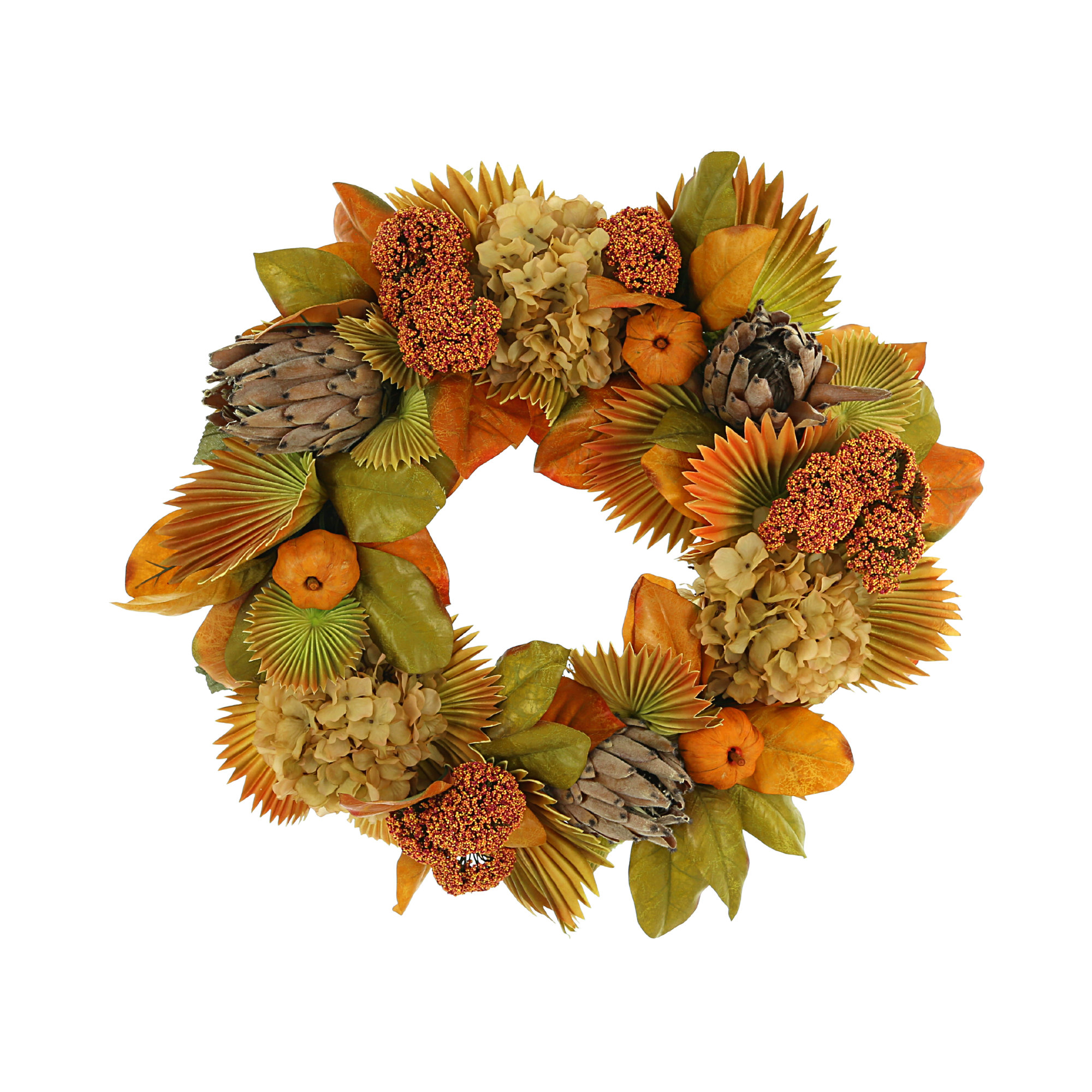 Creative Displays, Inc. 26" Hydrangea Fall Wreath With Protea, Queen ...