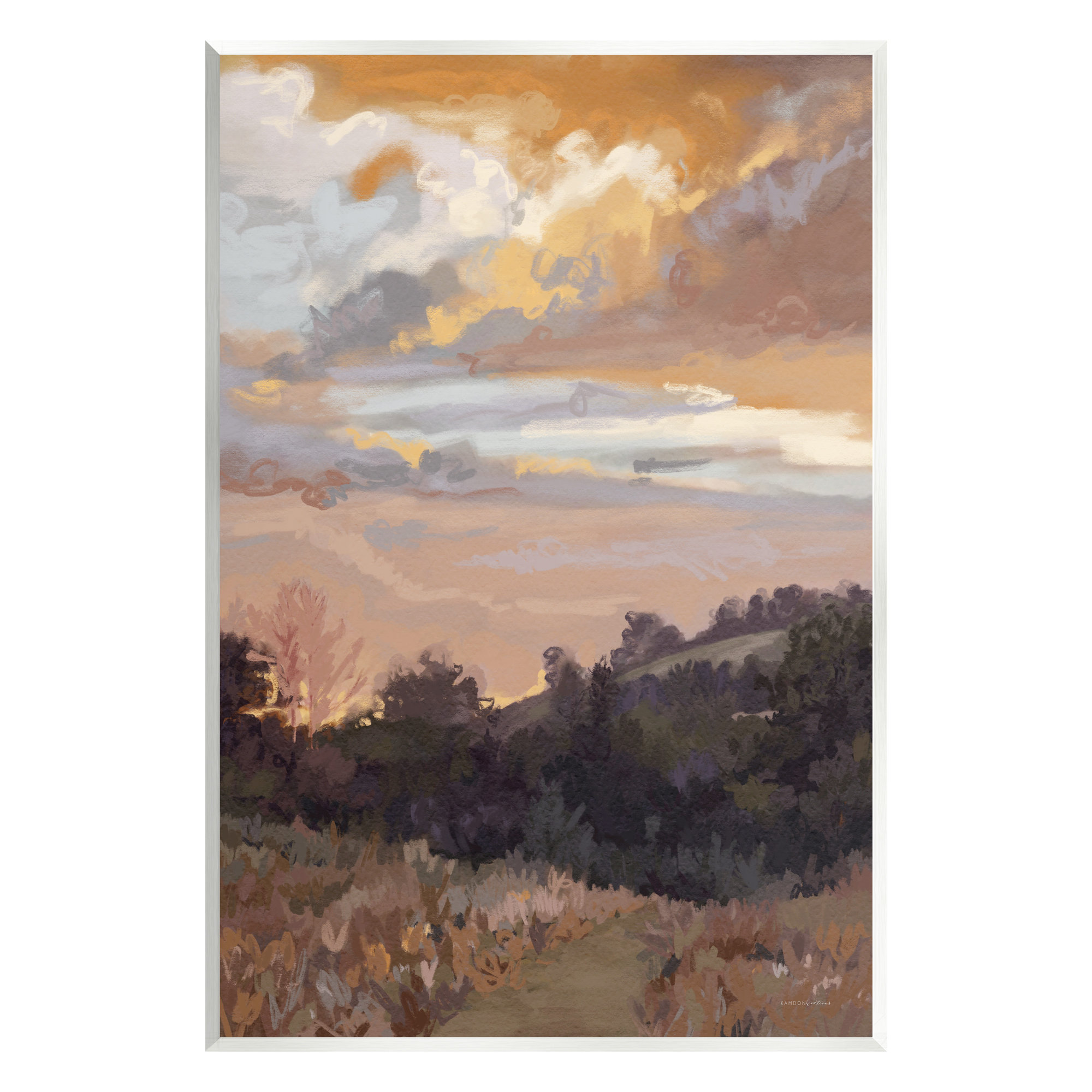 Stupell Industries Bb-238-Wood Abstract Sunrise Landscape On MDF by ...