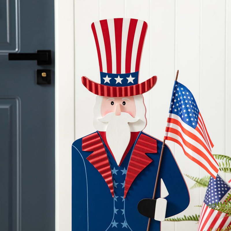 The Holiday Aisle® Patriotic American Uncle Sam Porch Figurine ...