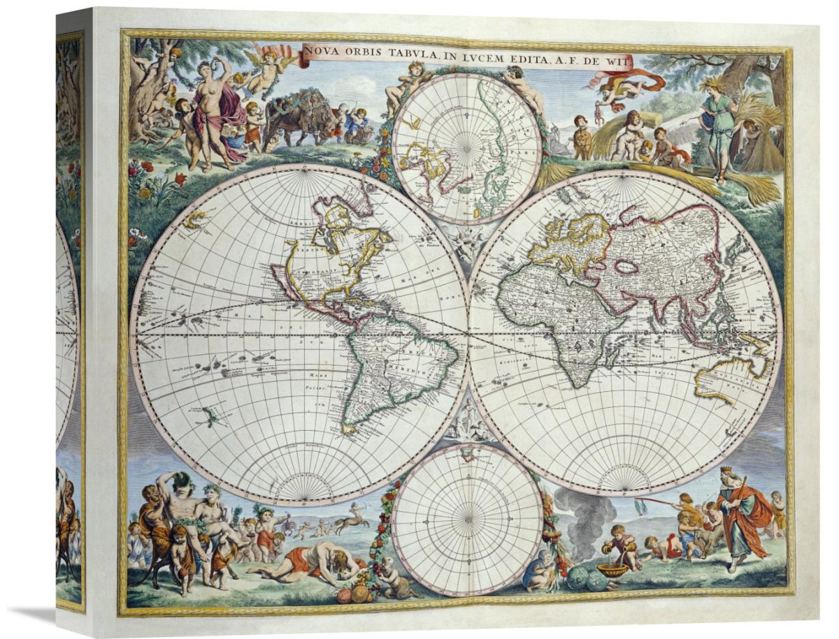 Global Gallery 'Map of the World' by Frederick De Wit Graphic Art on ...