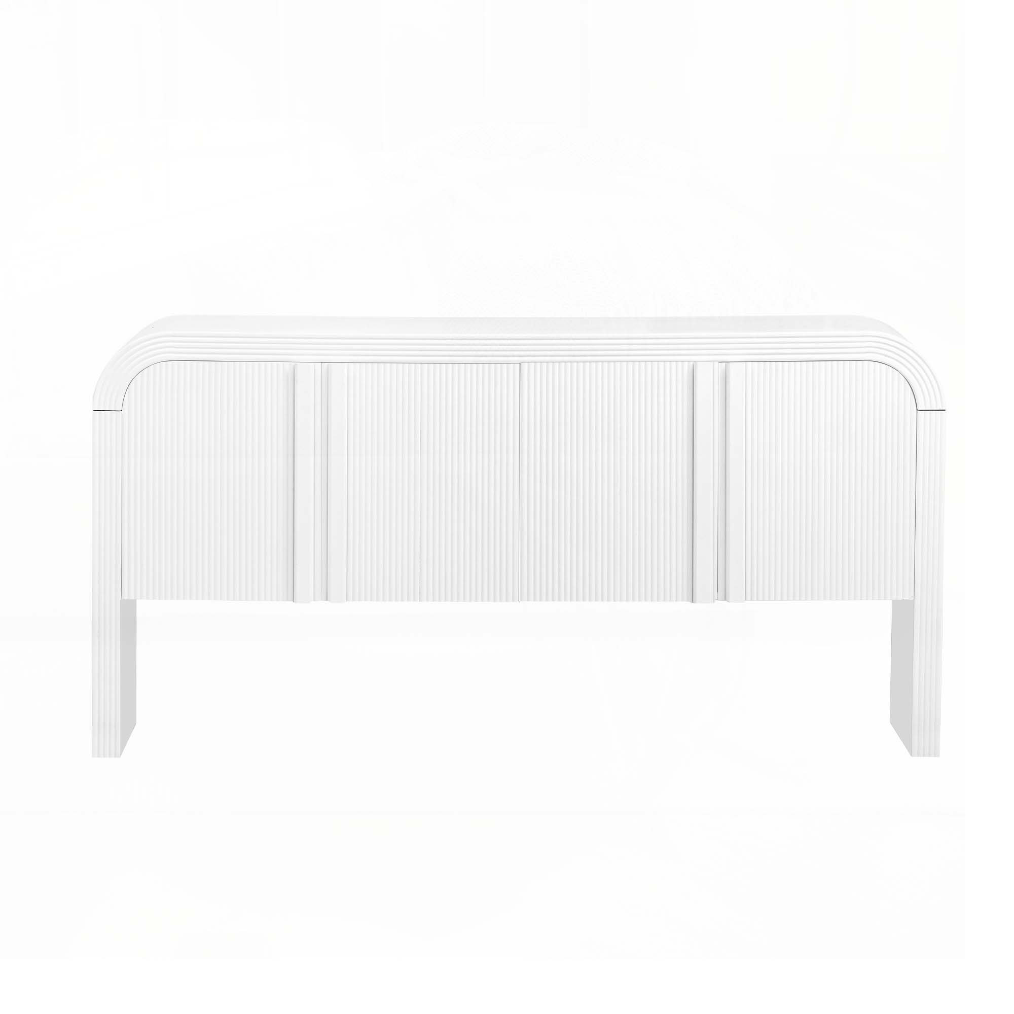 Hokku Designs Curved Corner Design Console Table with Cabinet with ...