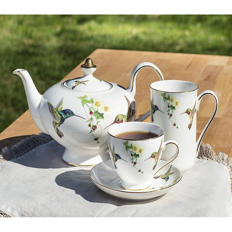 Red Barrel Studio® Set Of 2 Hummingbird Cup & Saucer | Wayfair