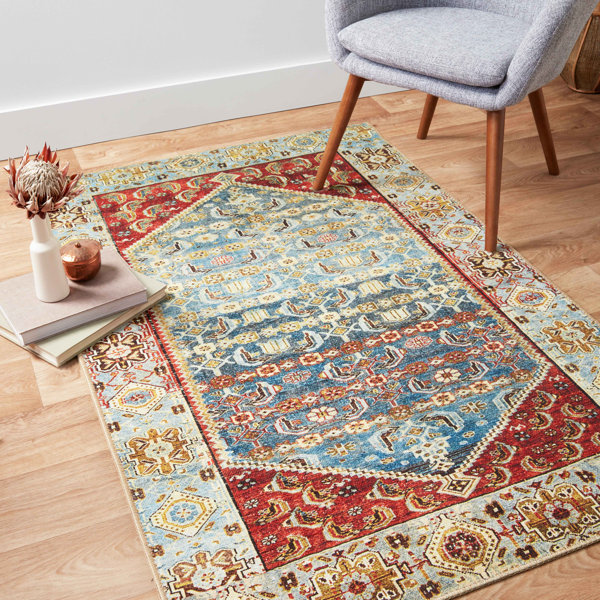 Lark Manor Anaelise Performance Red/Brown Rug | Wayfair