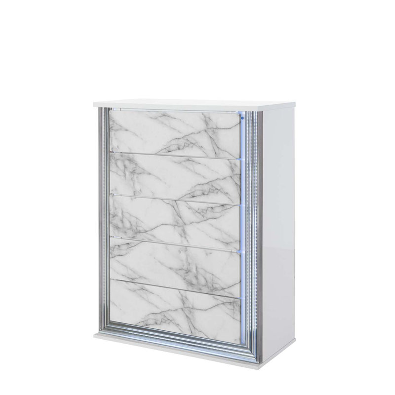 Ivy Bronx Modern Marble Chest With LED | Wayfair