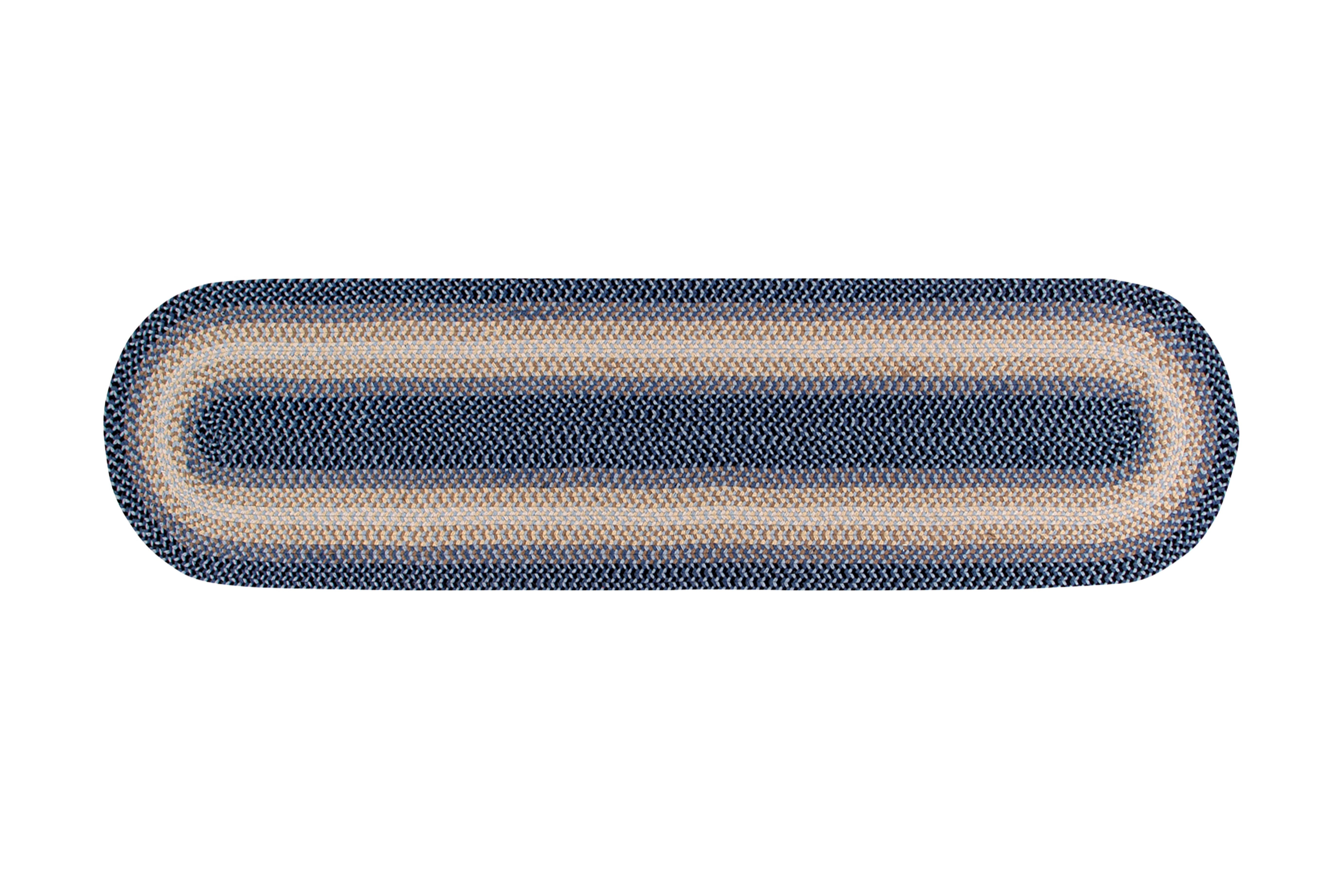 August Grove Oval Cytheria Striped Blue/Brown Area Rug | Wayfair