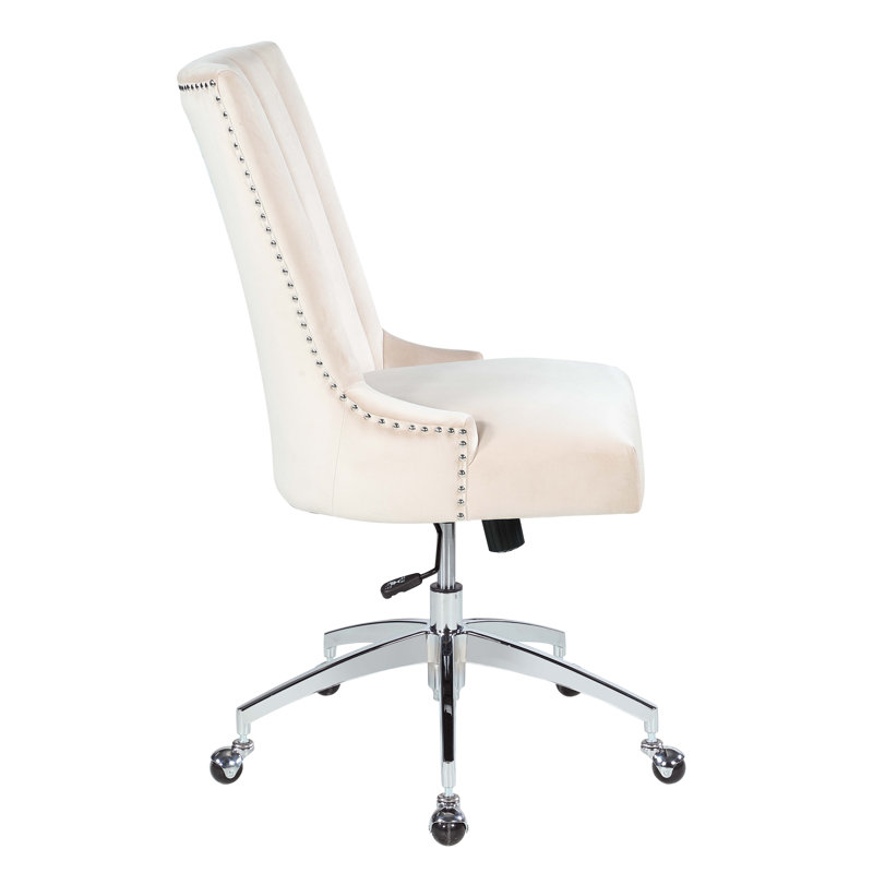 Rosdorf Park Contemporary Velvet Pneumatic Channel Back Computer Chair ...