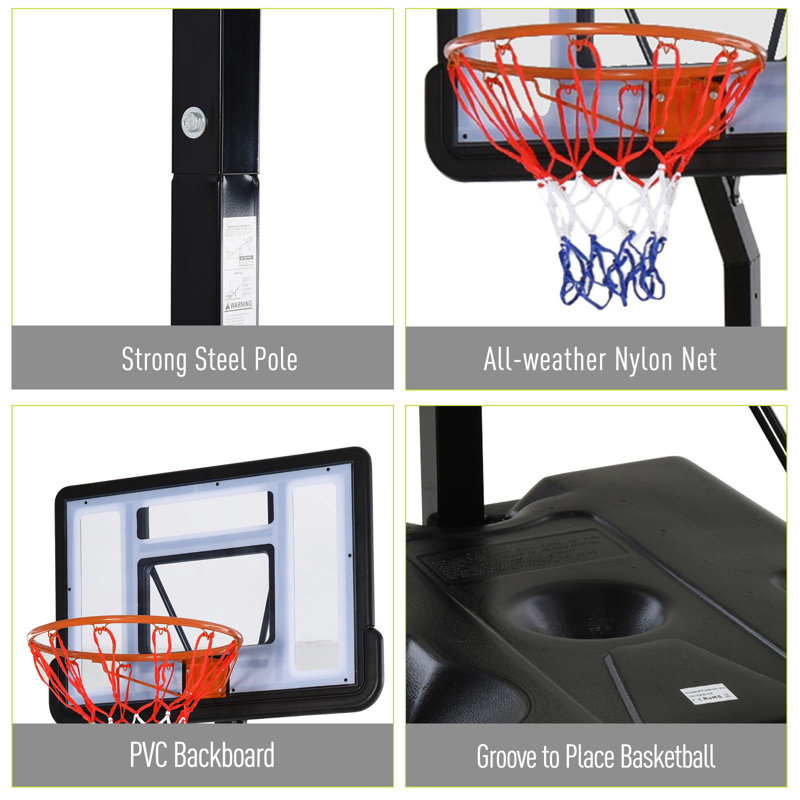 Soozier Adjustable Height Portable Full-Size Basketball Hoop & Reviews ...