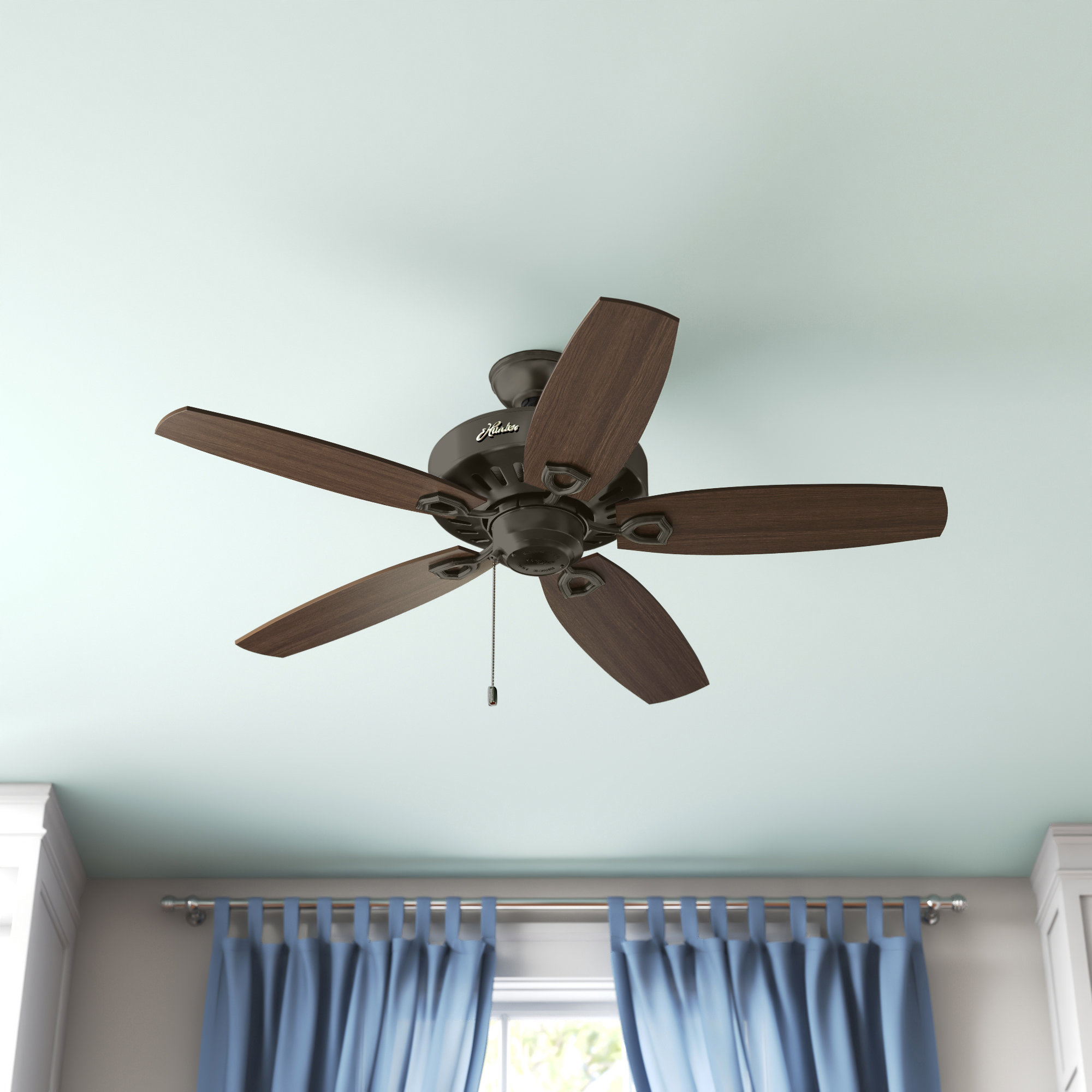 Hunter Fan 52" Builder Elite 5 - Blade Standard Ceiling Fan with Pull ...