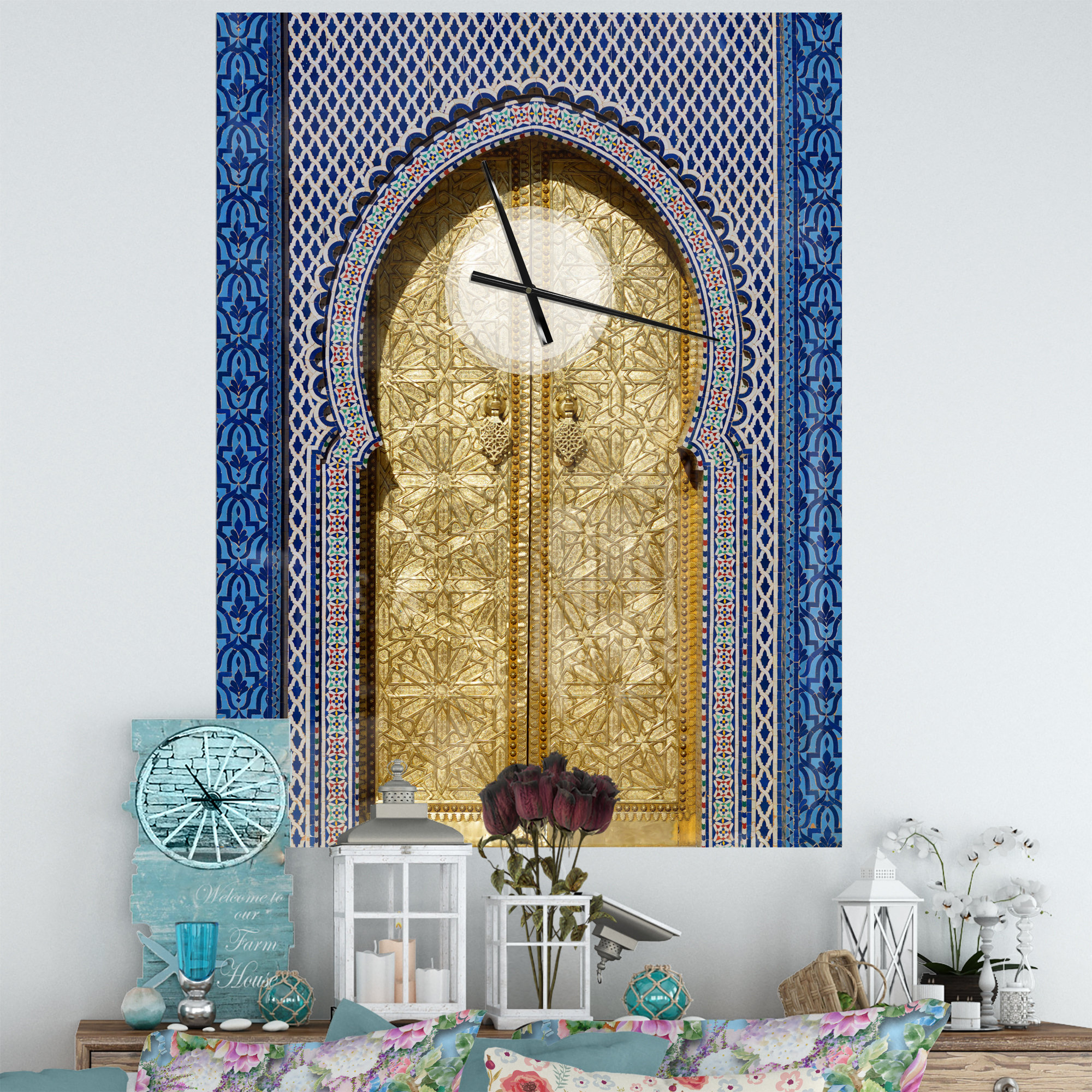 Red Barrel Studio® Morroco Palace Doors - Abstract Wall Clock | Wayfair