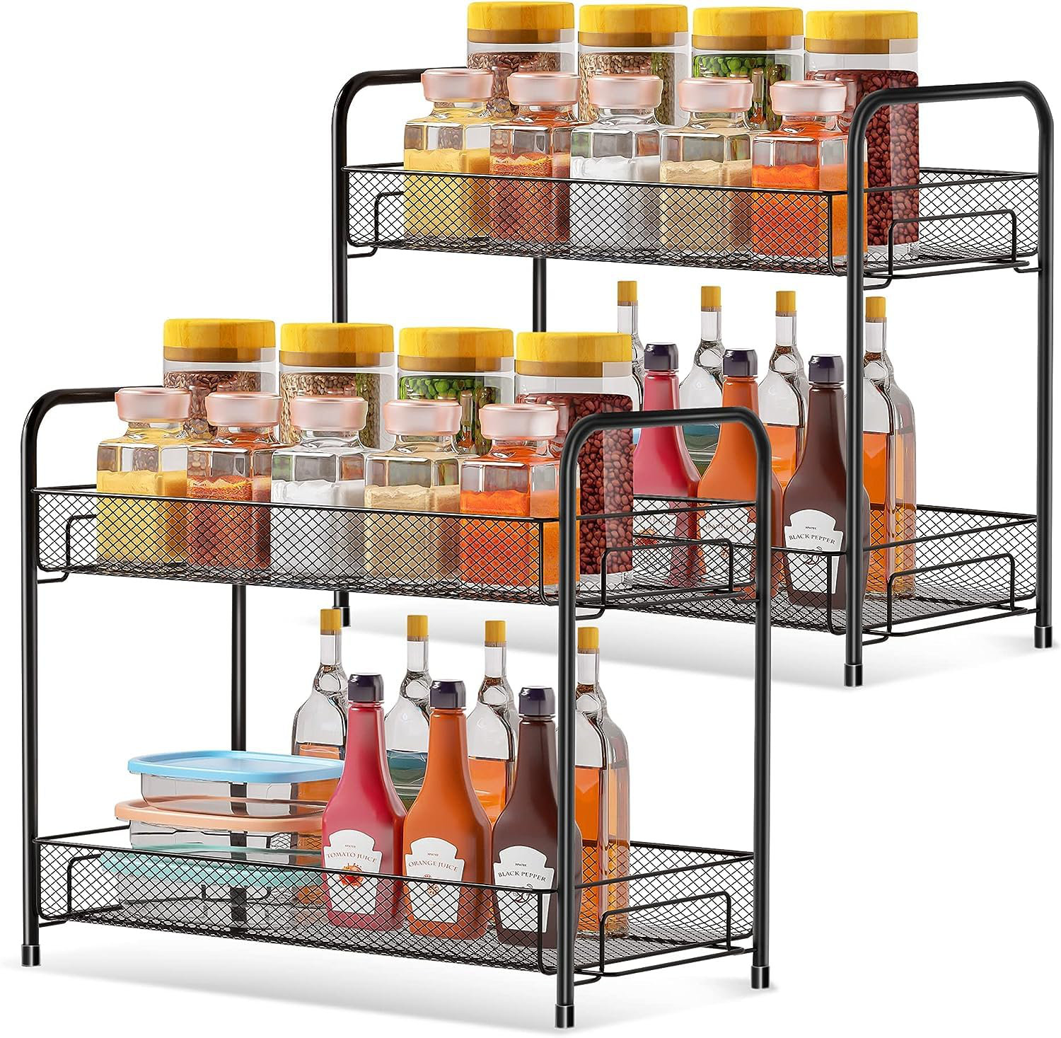 17 Stories Durable 2-Tier Alloy Steel Spice Rack - Foldable & Rust ...
