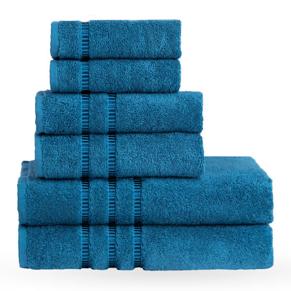 Ebern Designs Ensemble de serviettes 6 pièces 100% coton turc doux et ...