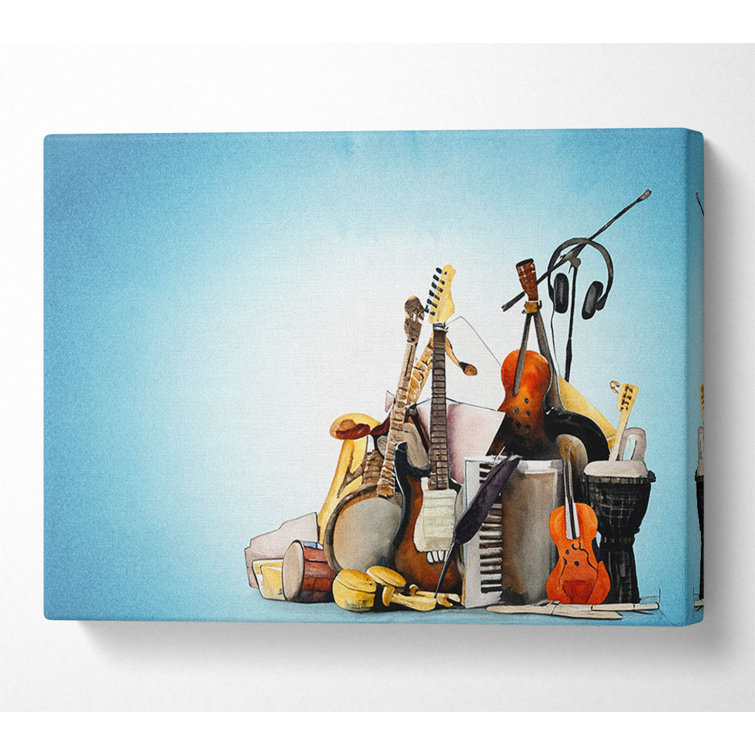 ClassicLiving Musical Instruments Band - Wrapped Canvas Art Prints ...