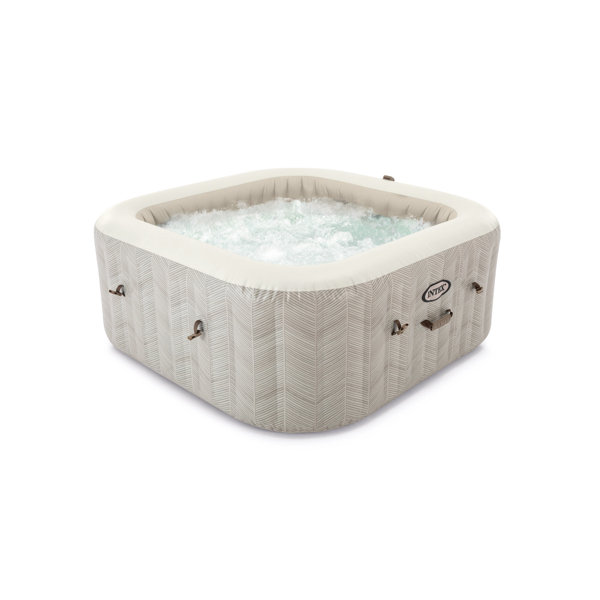 Intex 6-person 170 Jet Vinyl Square Inflatable Hot Tub in Off White ...