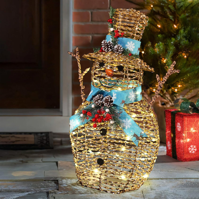 The Holiday Aisle® Snowman Plastic Ribbon Holiday Decoration with ...