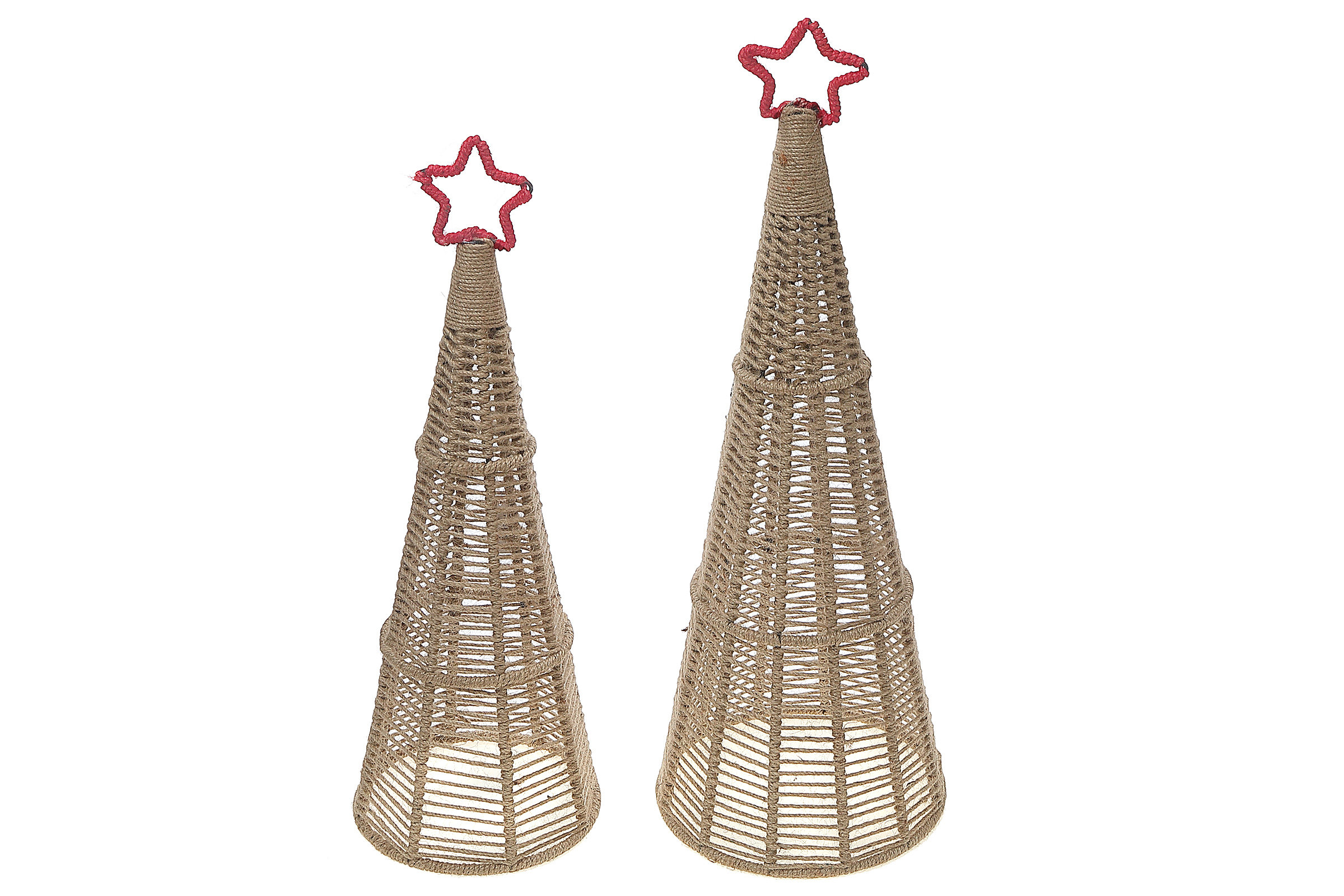 iH casadécor 2 Piece Christmas Jute Cone Tree with Star Set | Wayfair