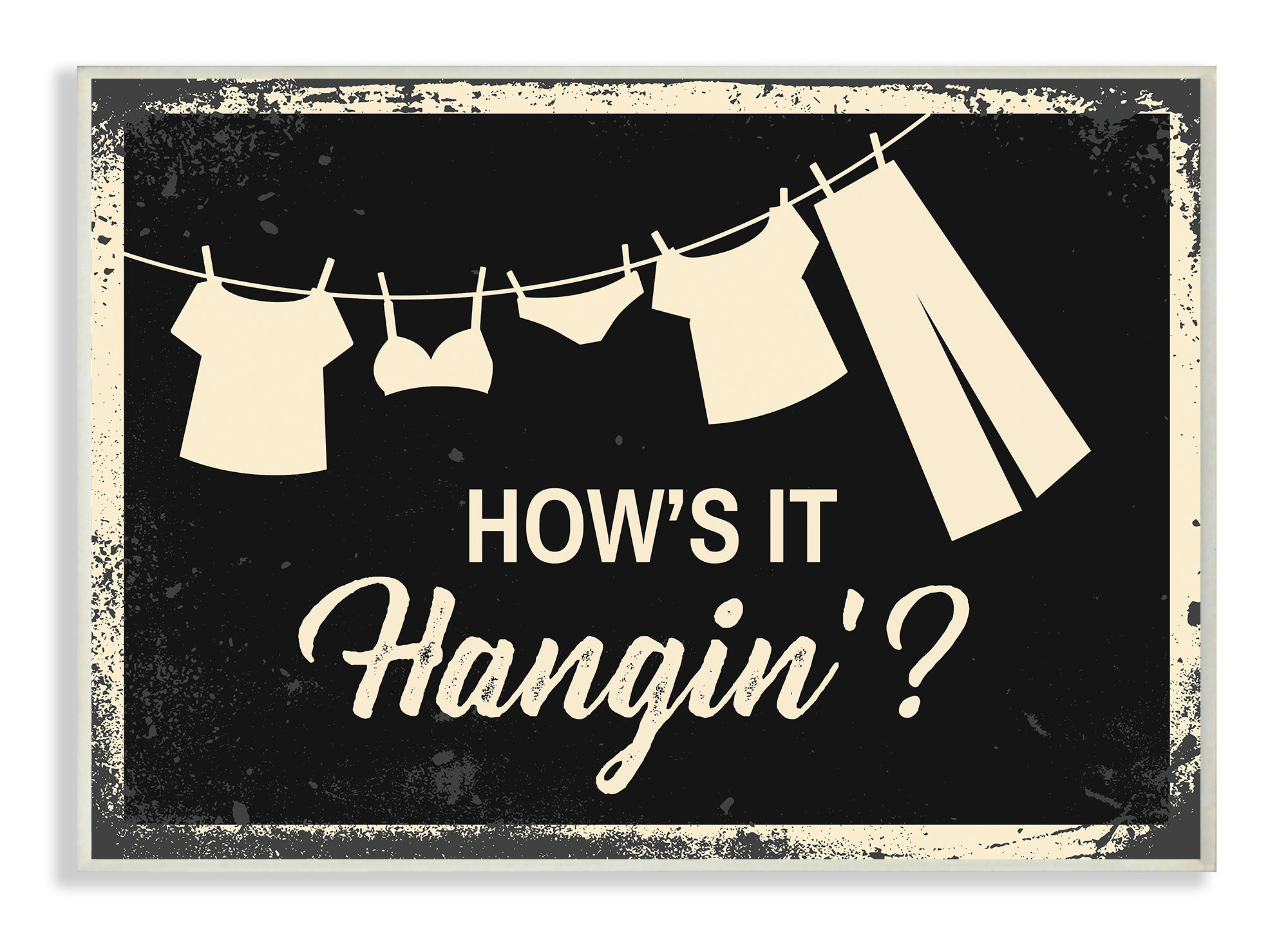 Winston Porter 'How's It Hanging Laundry Line Industrial' Graphic Art ...