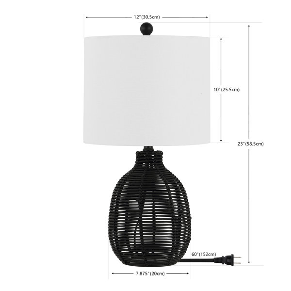 Beachcrest Home™ Robbin, 23 Inch, Black, Rattan Table Lamp & Reviews ...
