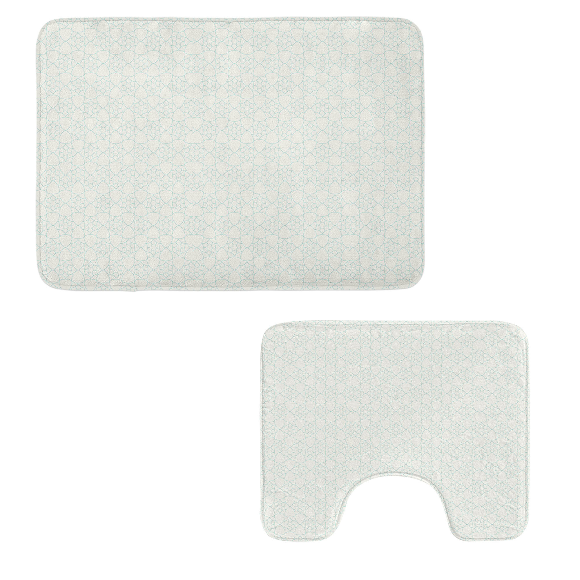East Urban Home Ivory and Blue Bathroom Rug Set 2 Pieces Rectangle ...