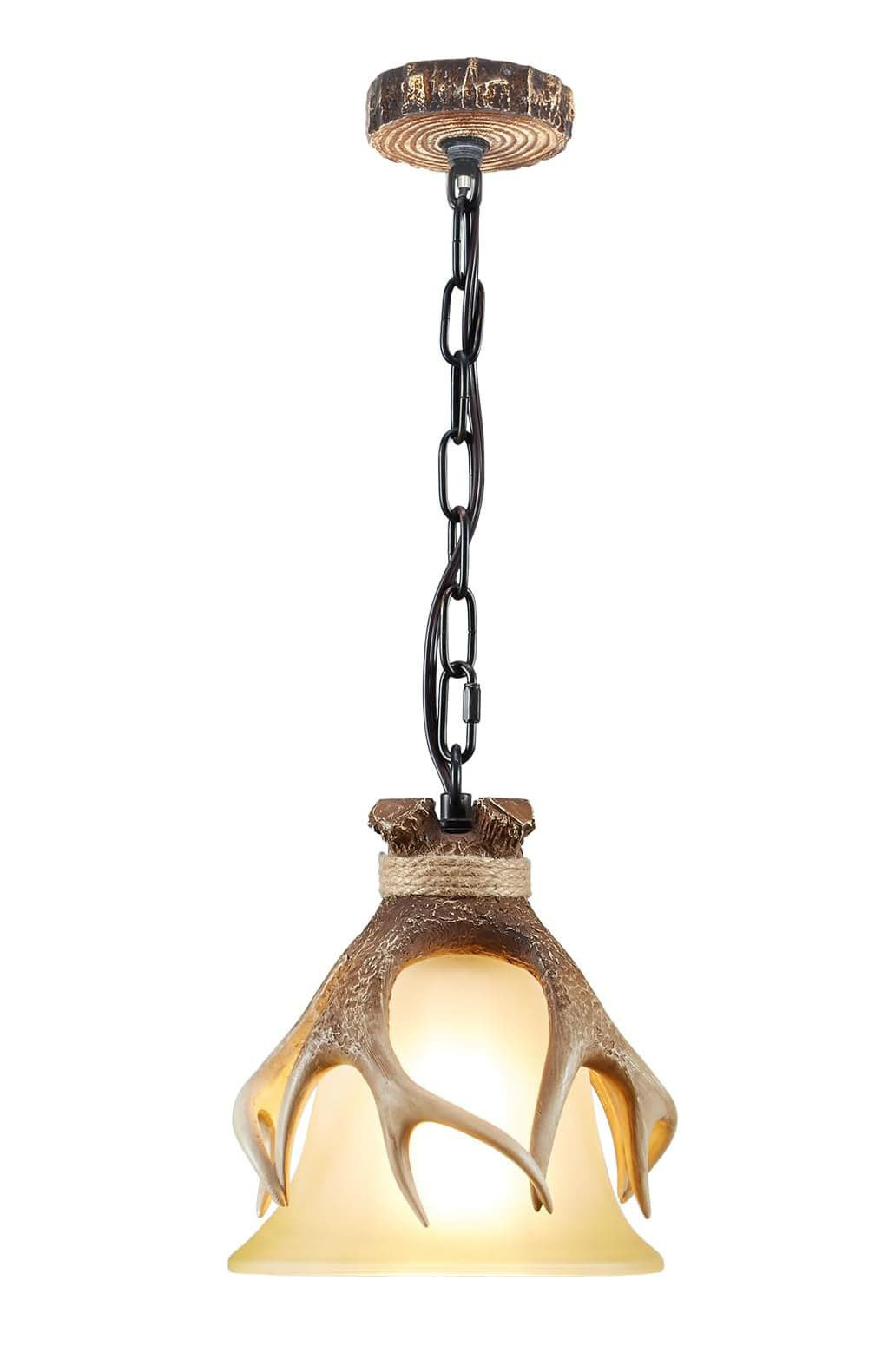 Loon Peak® Mini Farmhouse Deer Horn Antler Pendant Light Fixture ...