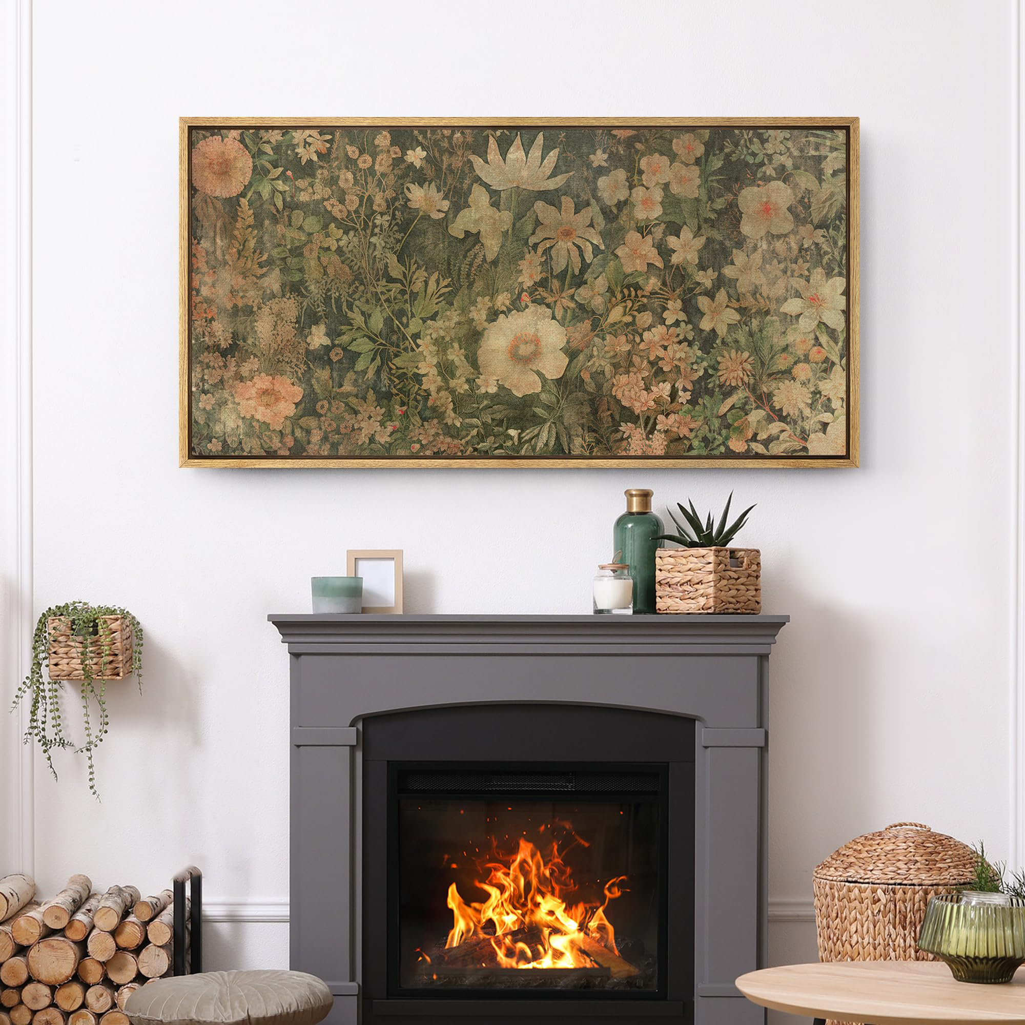 wall26 Vintage Garden Flowers Antique French Floral Artwork - Extra ...