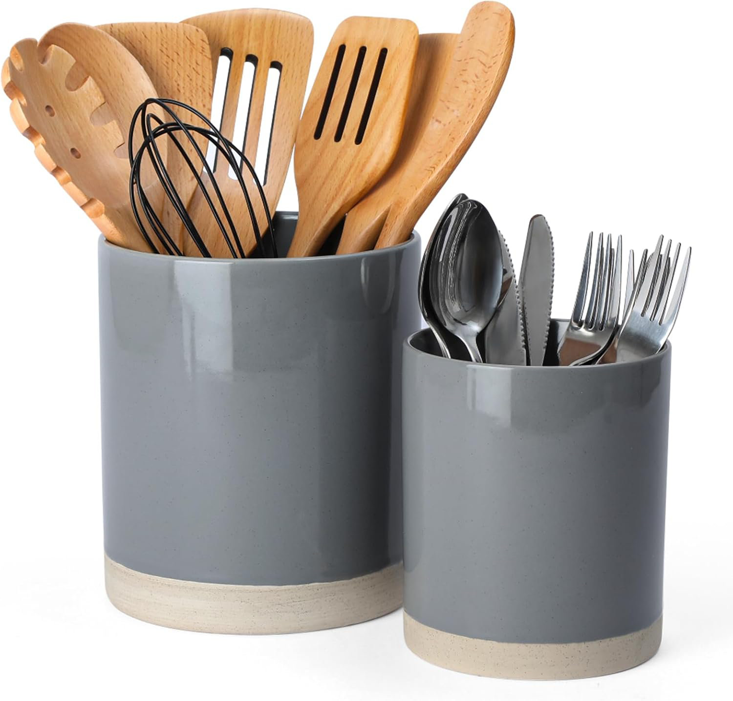 Latitude Run® Milkyway Kitchen Utensil Holder For Countertop, Ceramic ...