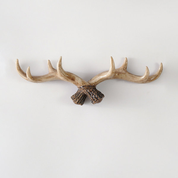 Millwood Pines Vintage Deer Antlers Wall Hooks - 11 Inch Wall Mounted ...