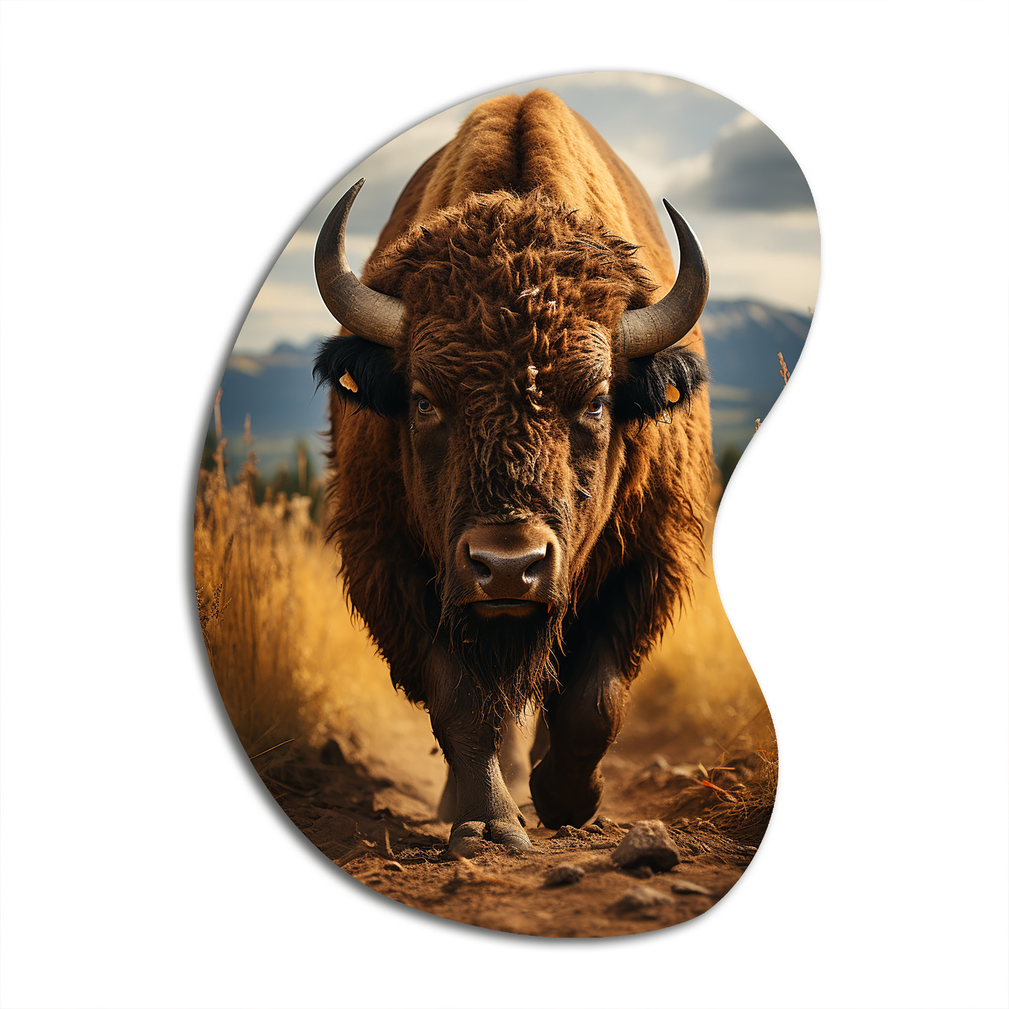 Loon Peak® Bison Portrait II - Bison Boom Shape Metal Wall Sculpture ...