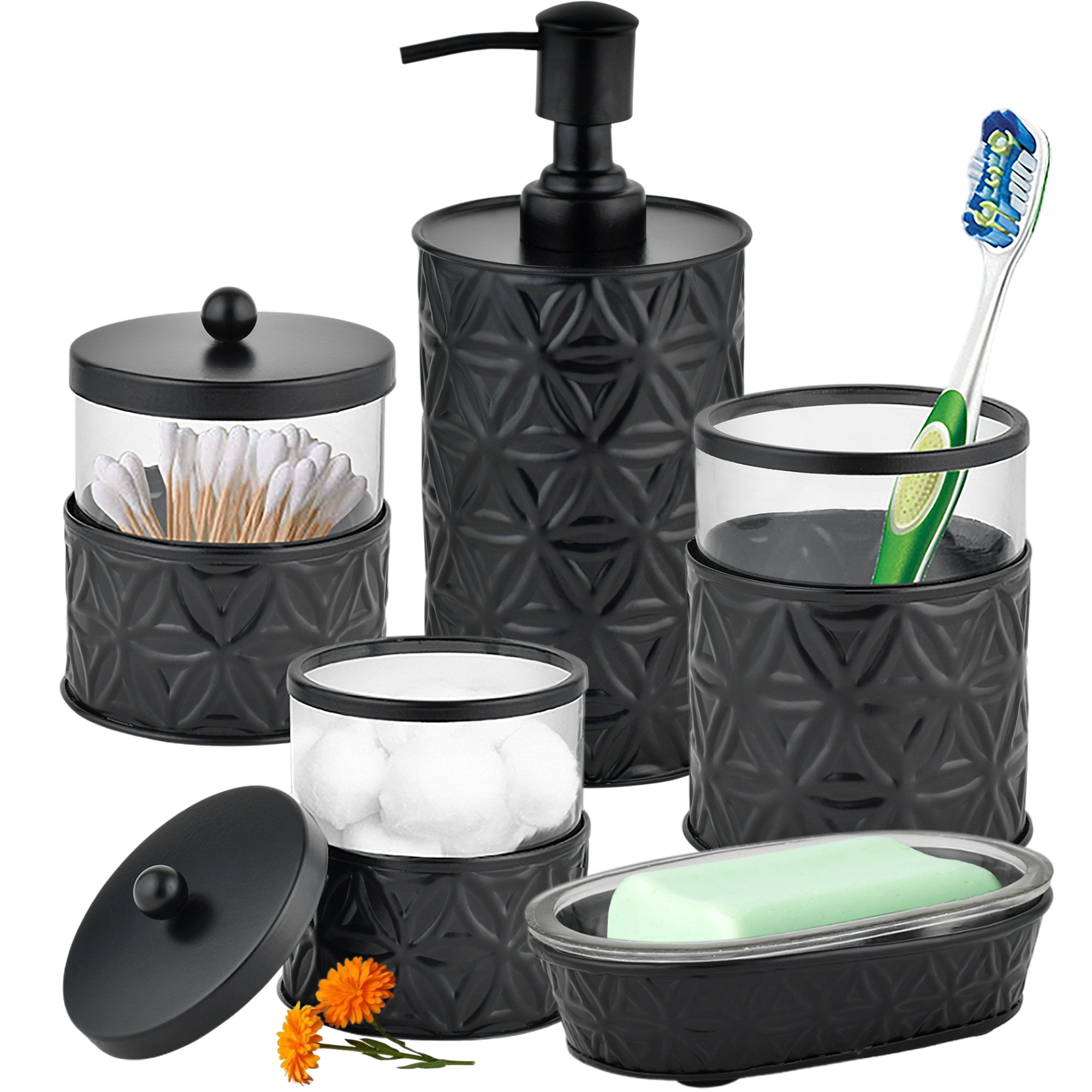 George Oliver Ensemble d'accessoires de salle de bain Maleck - Wayfair ...