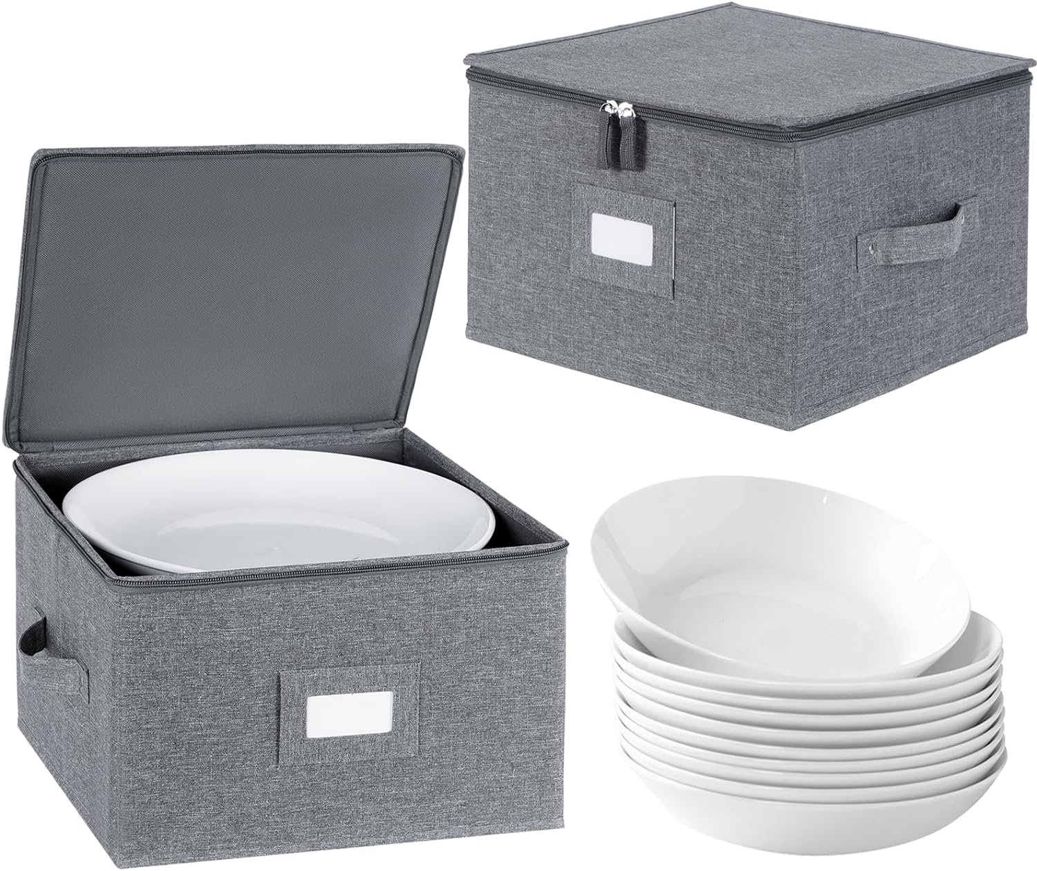 Passetas Fabric Dining Plates Storage with Felt Dividers Included | Wayfair