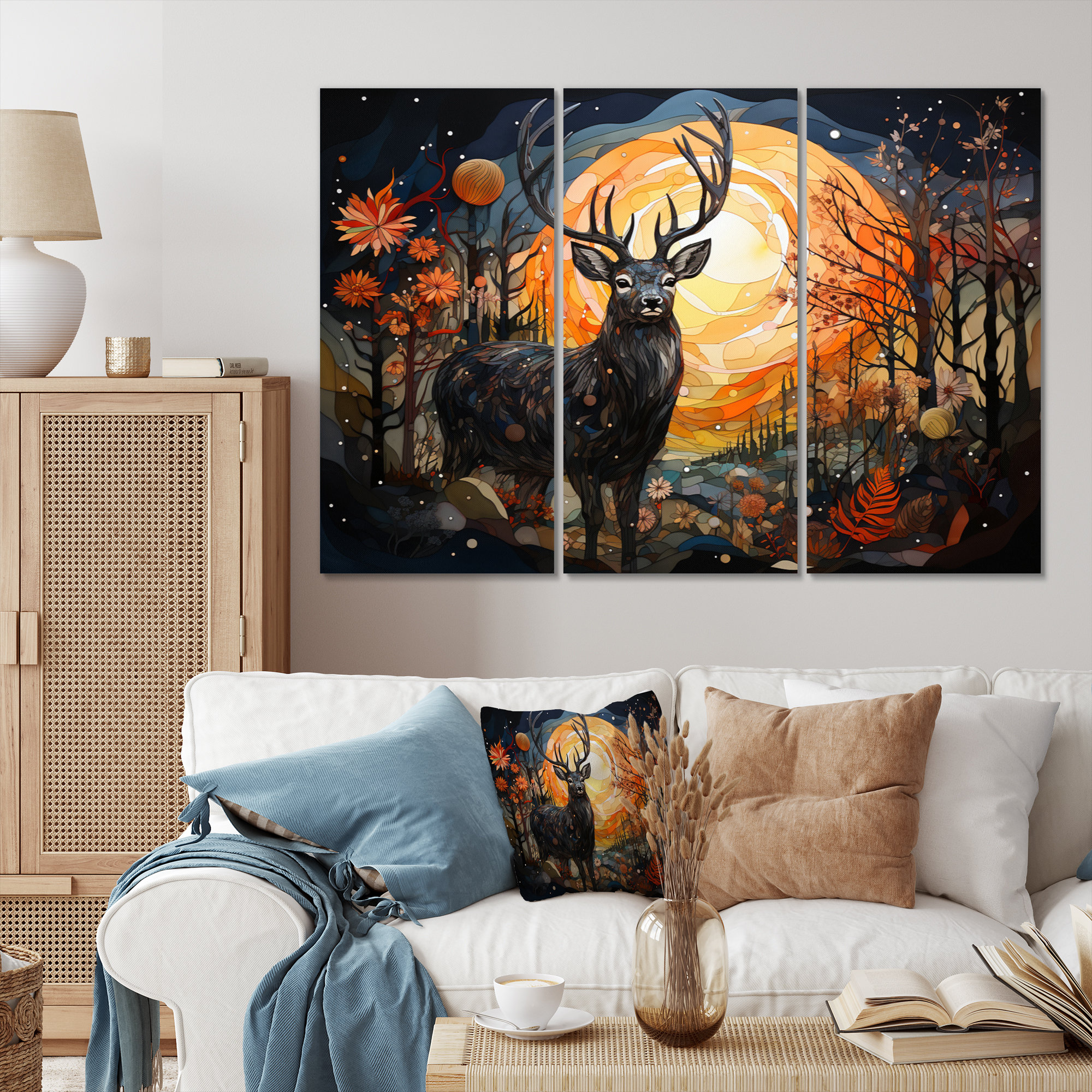 Millwood Pines Deer Mystic Mosaic - Animals Metal Wall Decor Set ...