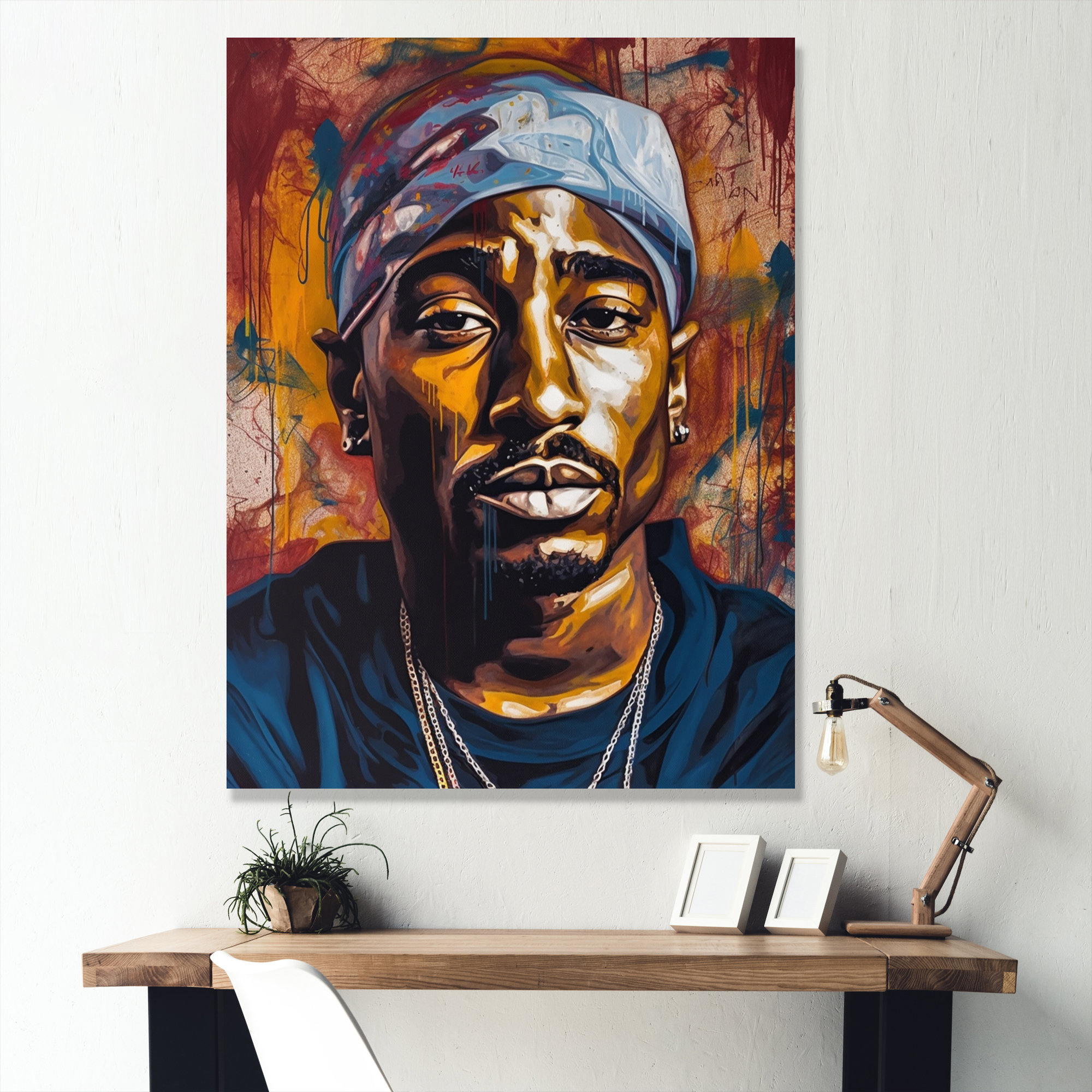 Winston Porter Tupac King Of Rap I - Celebrity Wall Art Living Room ...