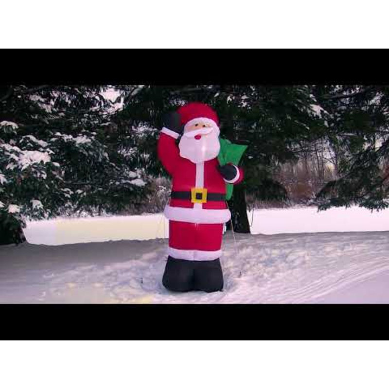 Northlight Seasonal 8' Red and White Animated Inflatable Standing Santa ...
