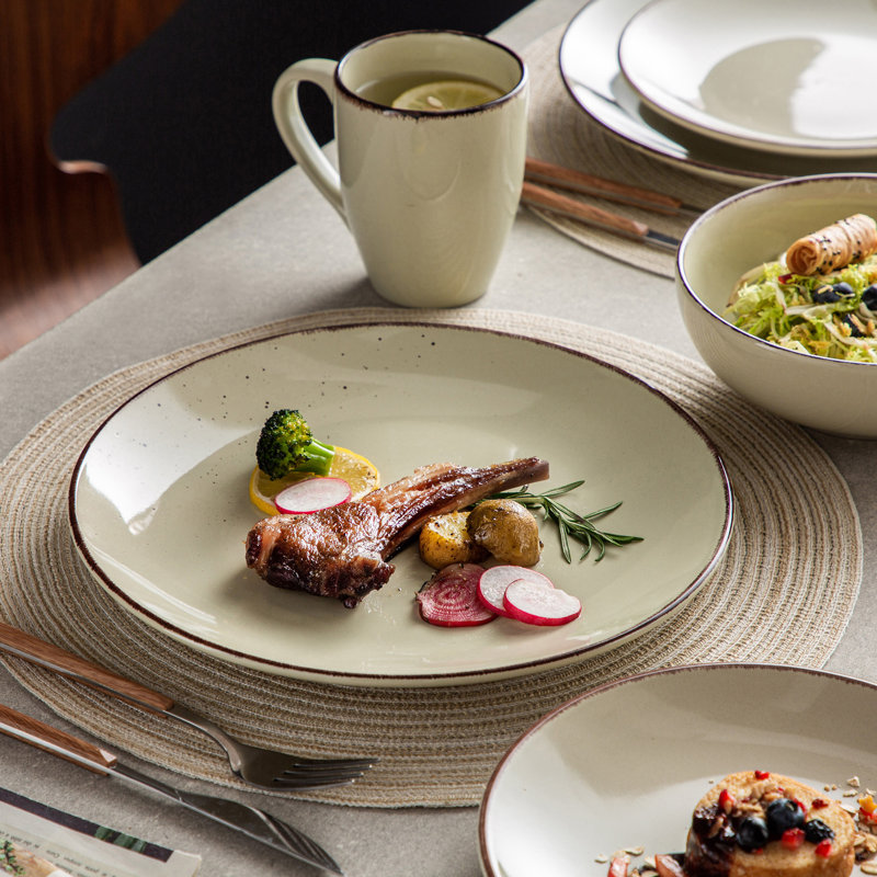 Union Rustic Aagman Stoneware Dinnerware Set - Service for 4 & Reviews ...