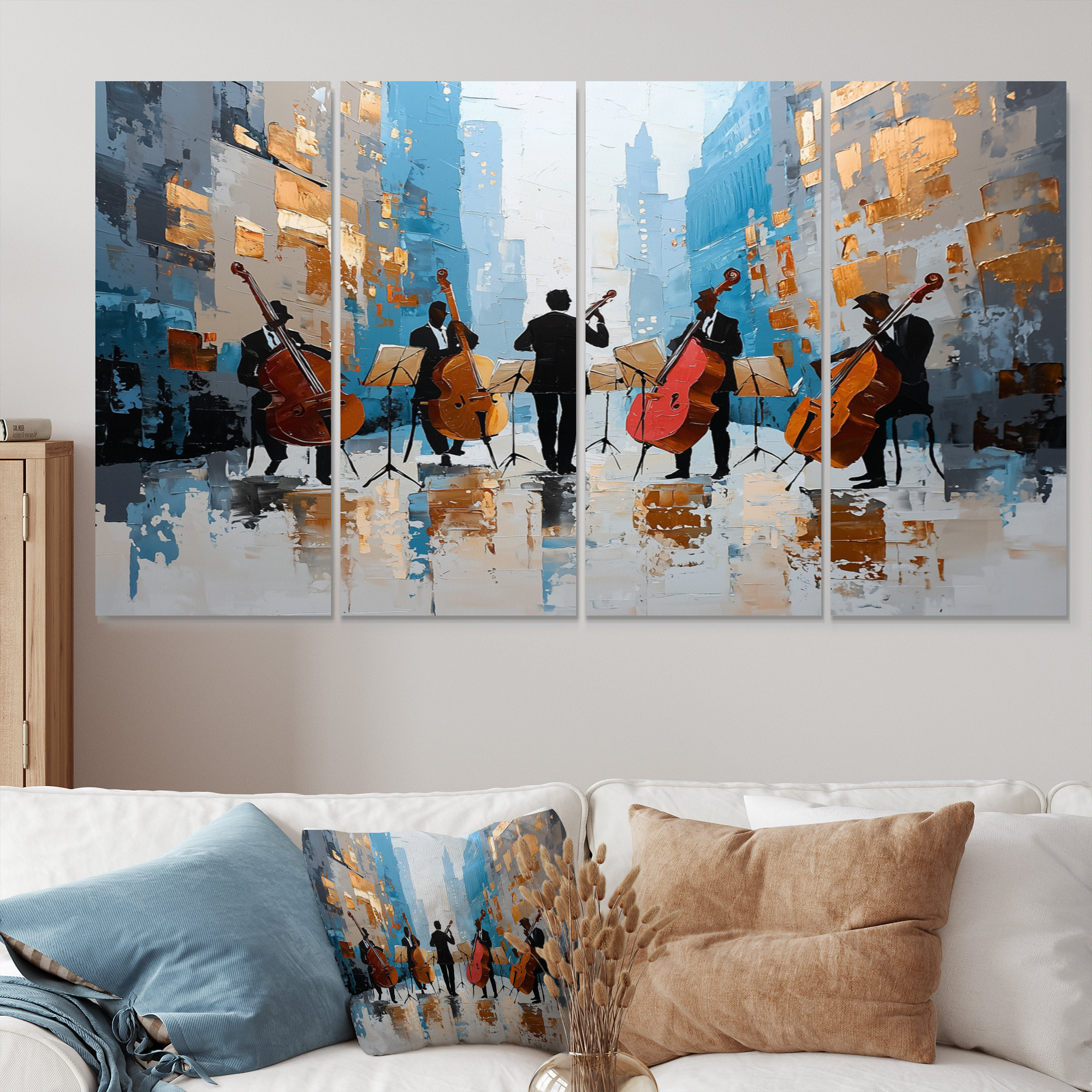 Lark Manor™ Orange African American Harlem City Muscians I - Music Jazz ...